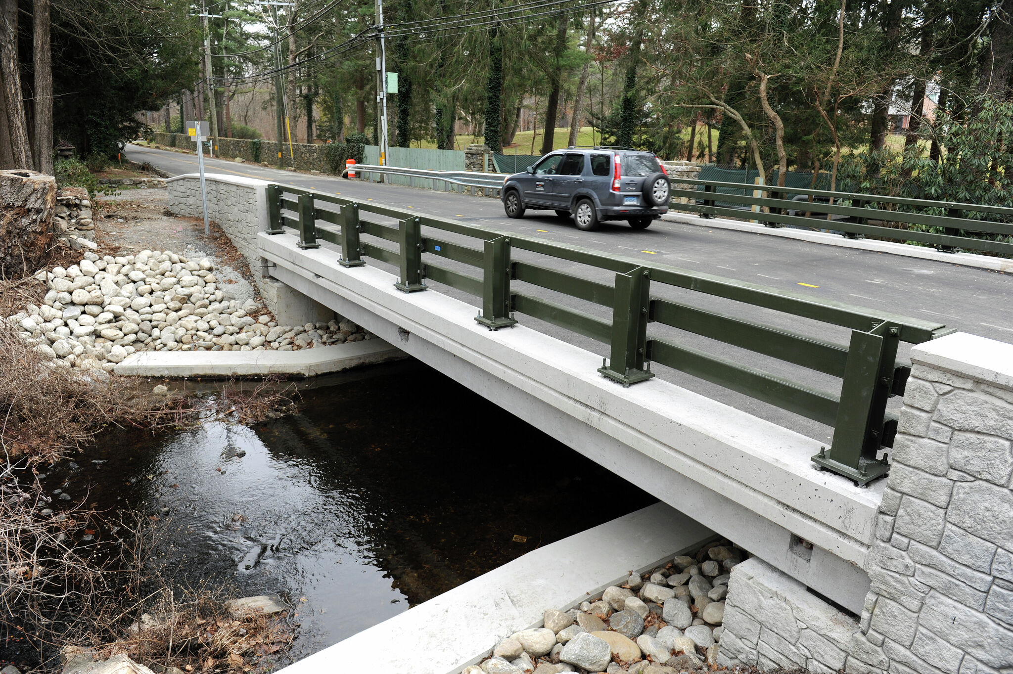 Stamford officials said the bridge at Wire Mill Road is complete