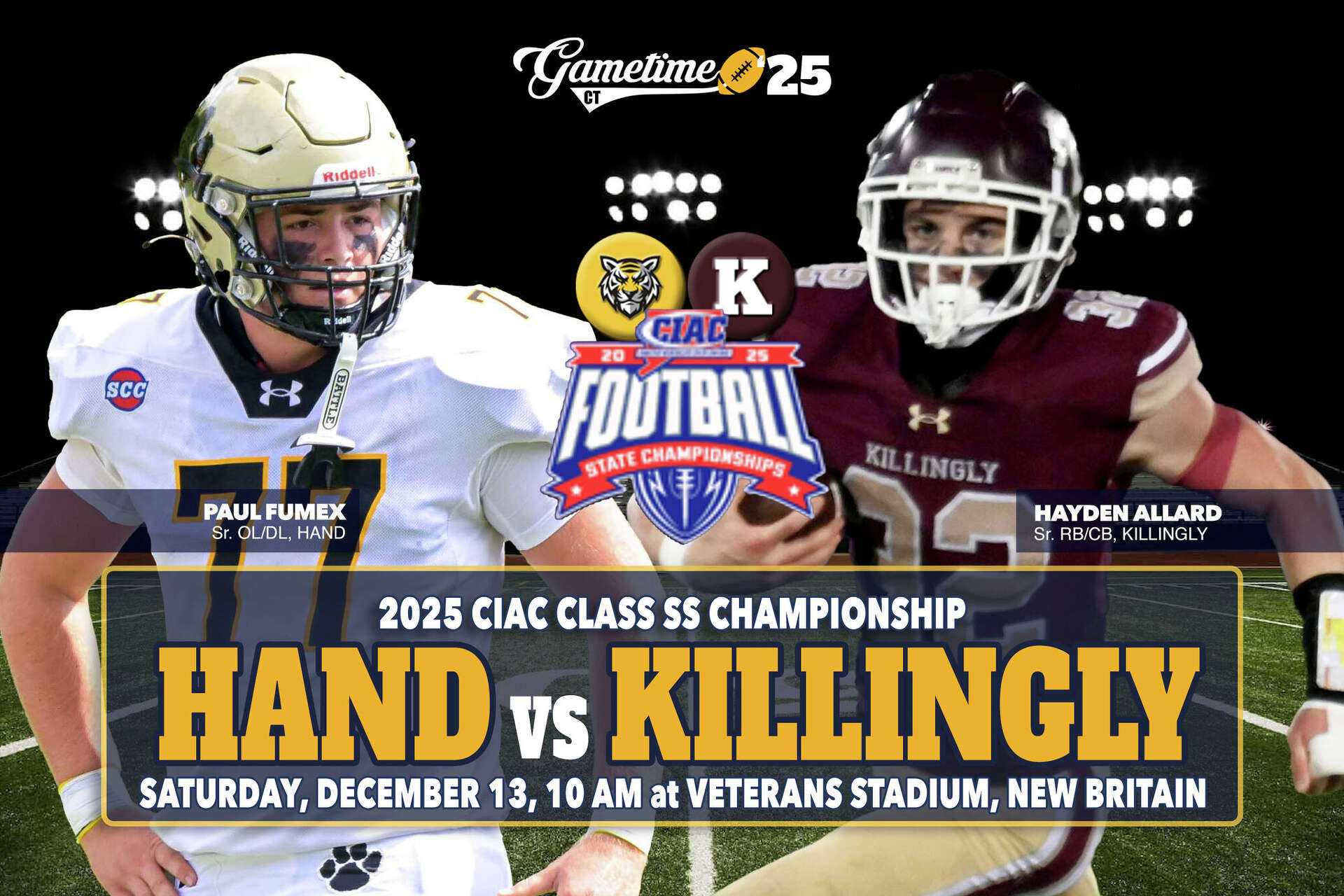 CIAC Class SS high school football playoff championship preview 2025