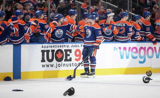 Hyman has 3 goals, McDavid gets 4 assists as Oilers beat Red Wings 4-1