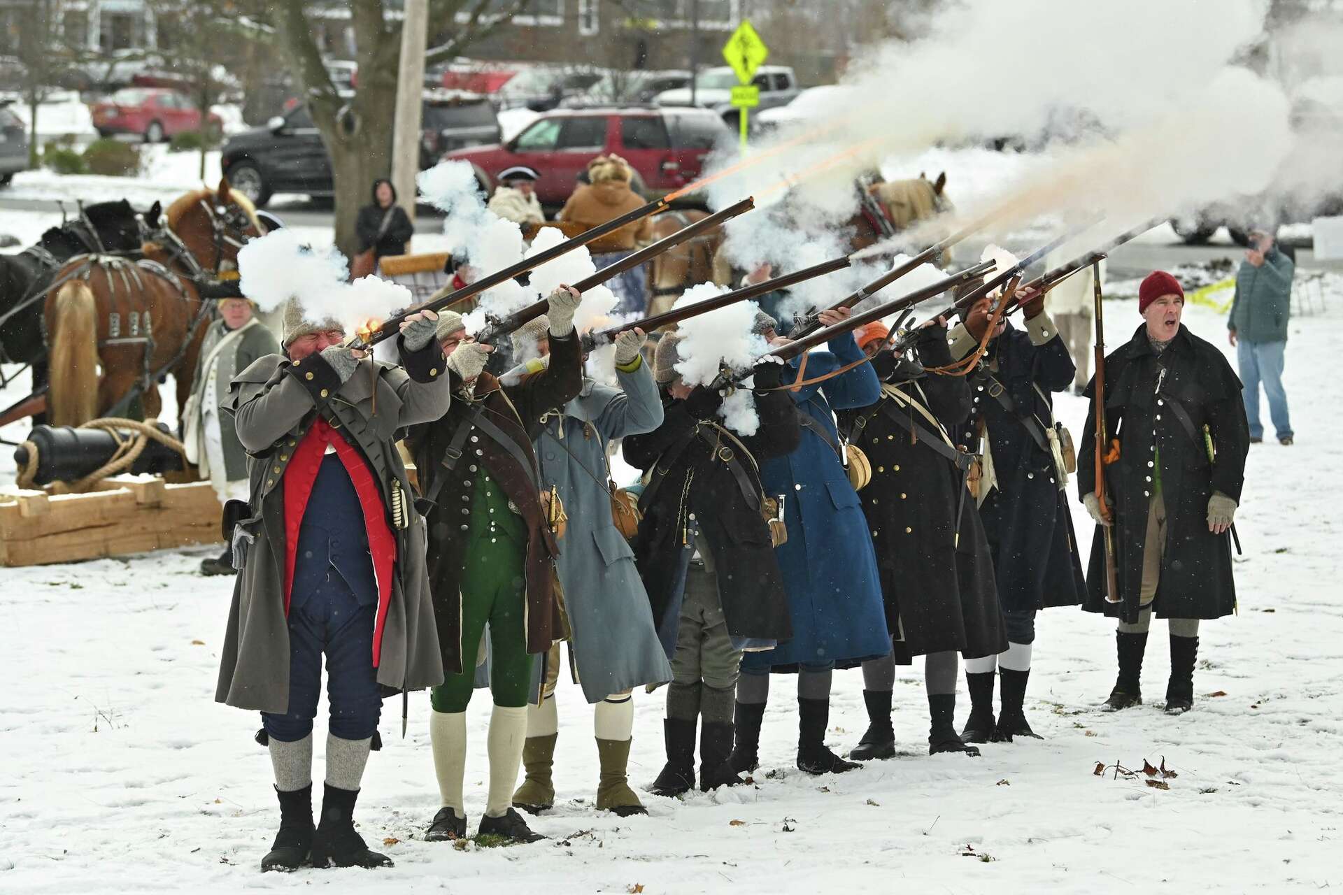 Photos: Noble Knox Train of Artillery arrives in Cohoes