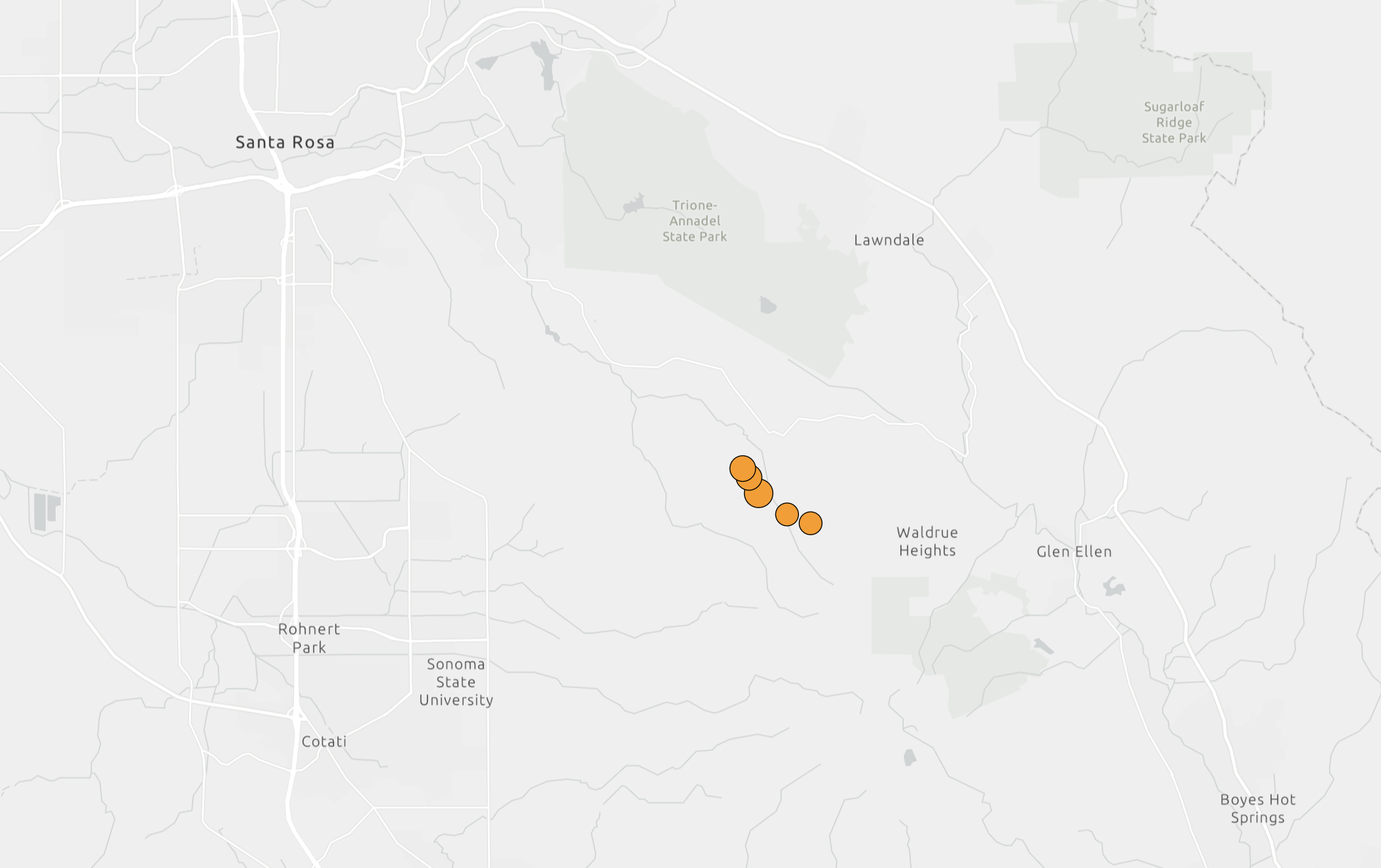 Five earthquakes strike Sonoma County within three hours