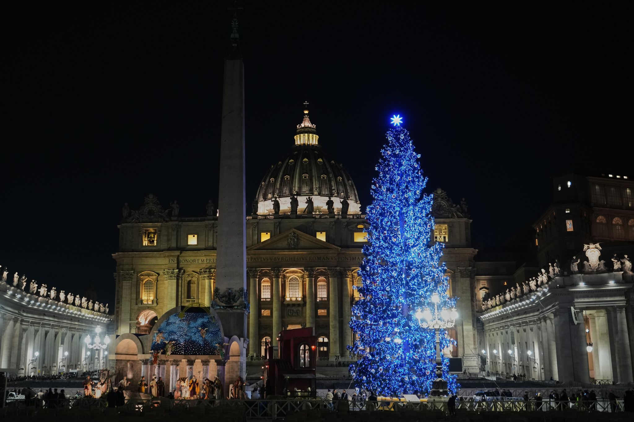 Vatican unveils Nativity scene, lights Christmas tree in St. Peter’s Square
