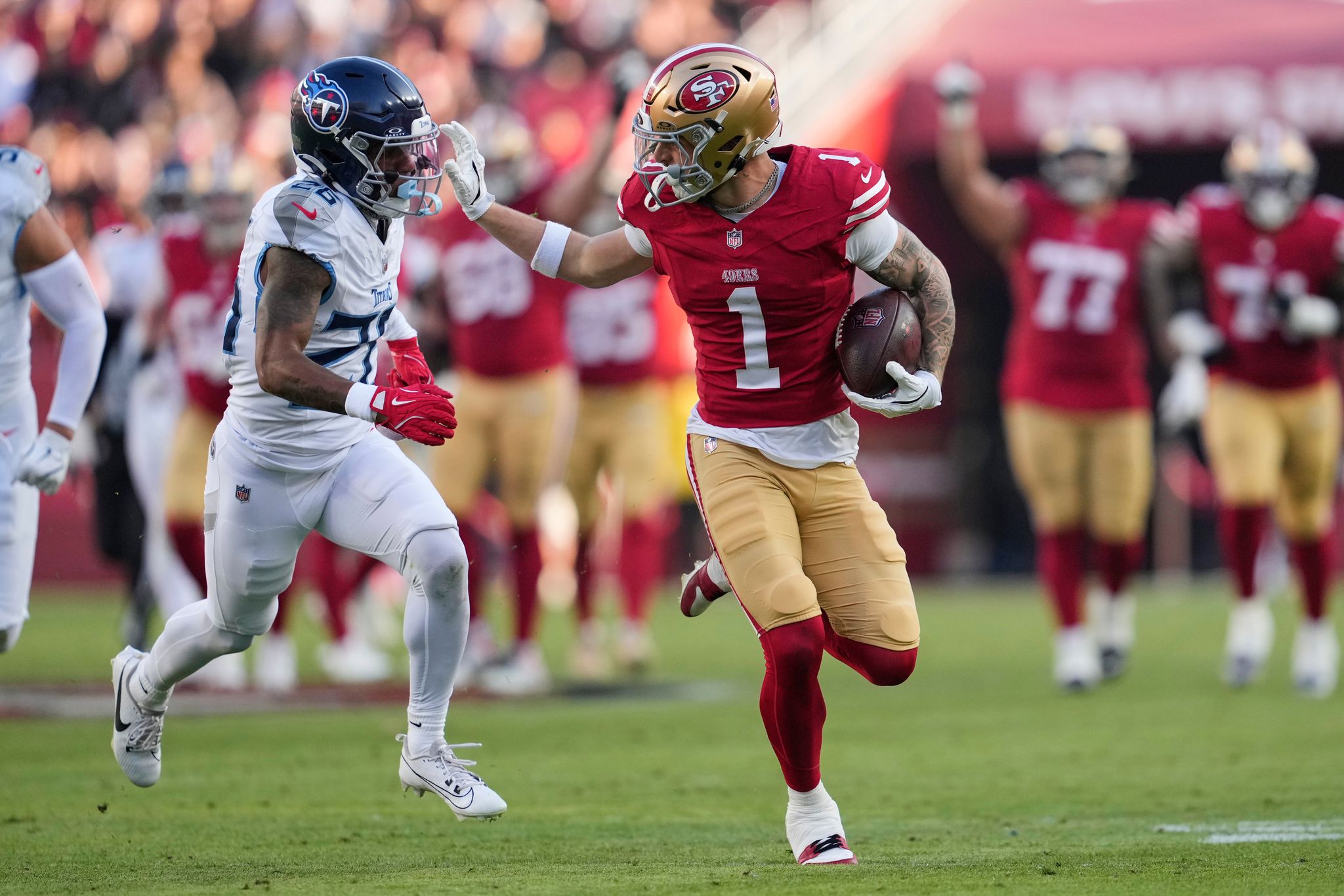 49ers' Ricky Pearsall's status uncertain for Colts game because of knee ...