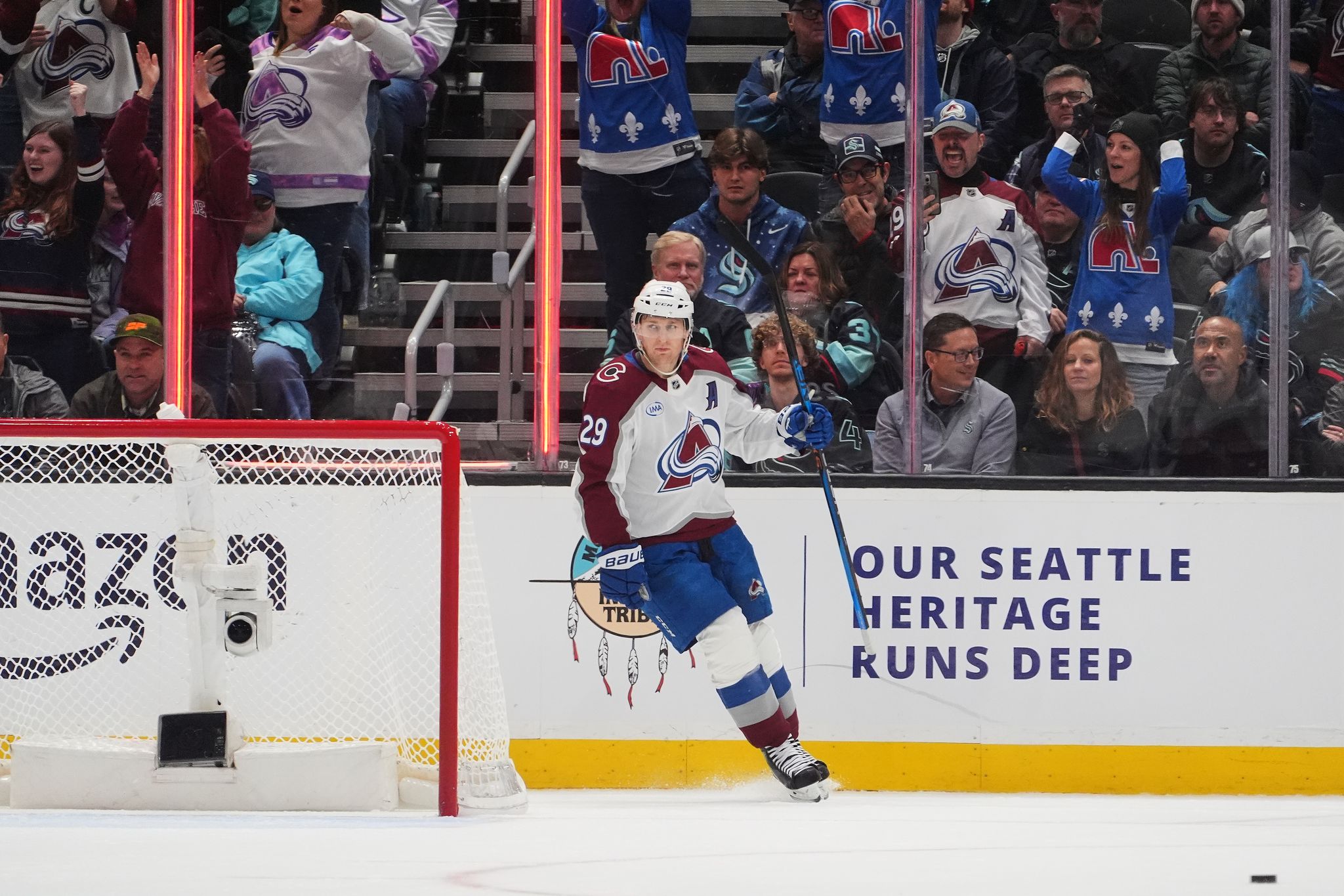 MacKinnon has two goals and an assist as Avalanche beat Kraken 5-3