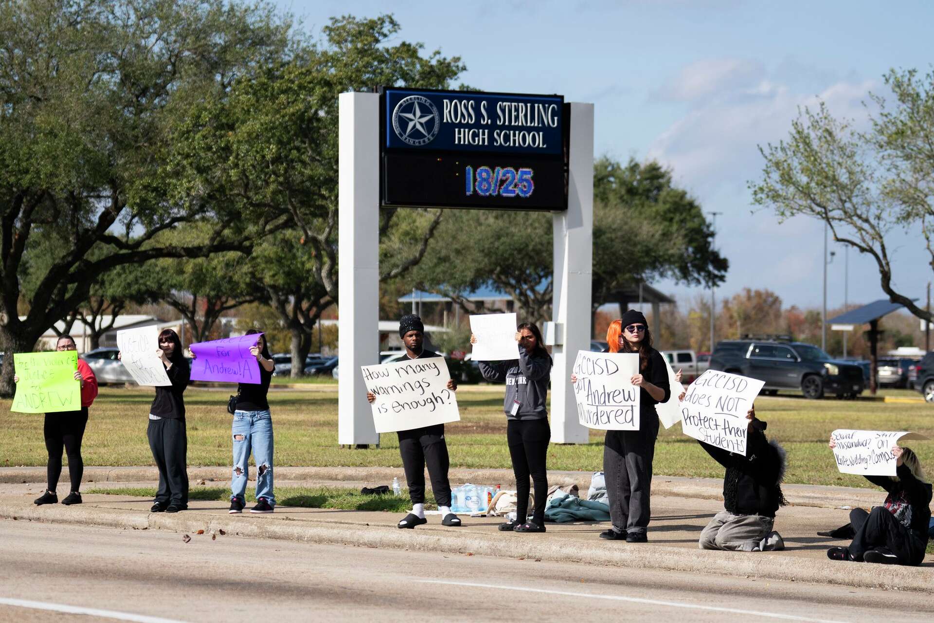 Sterling High students protest after fatal stabbing of classmate
