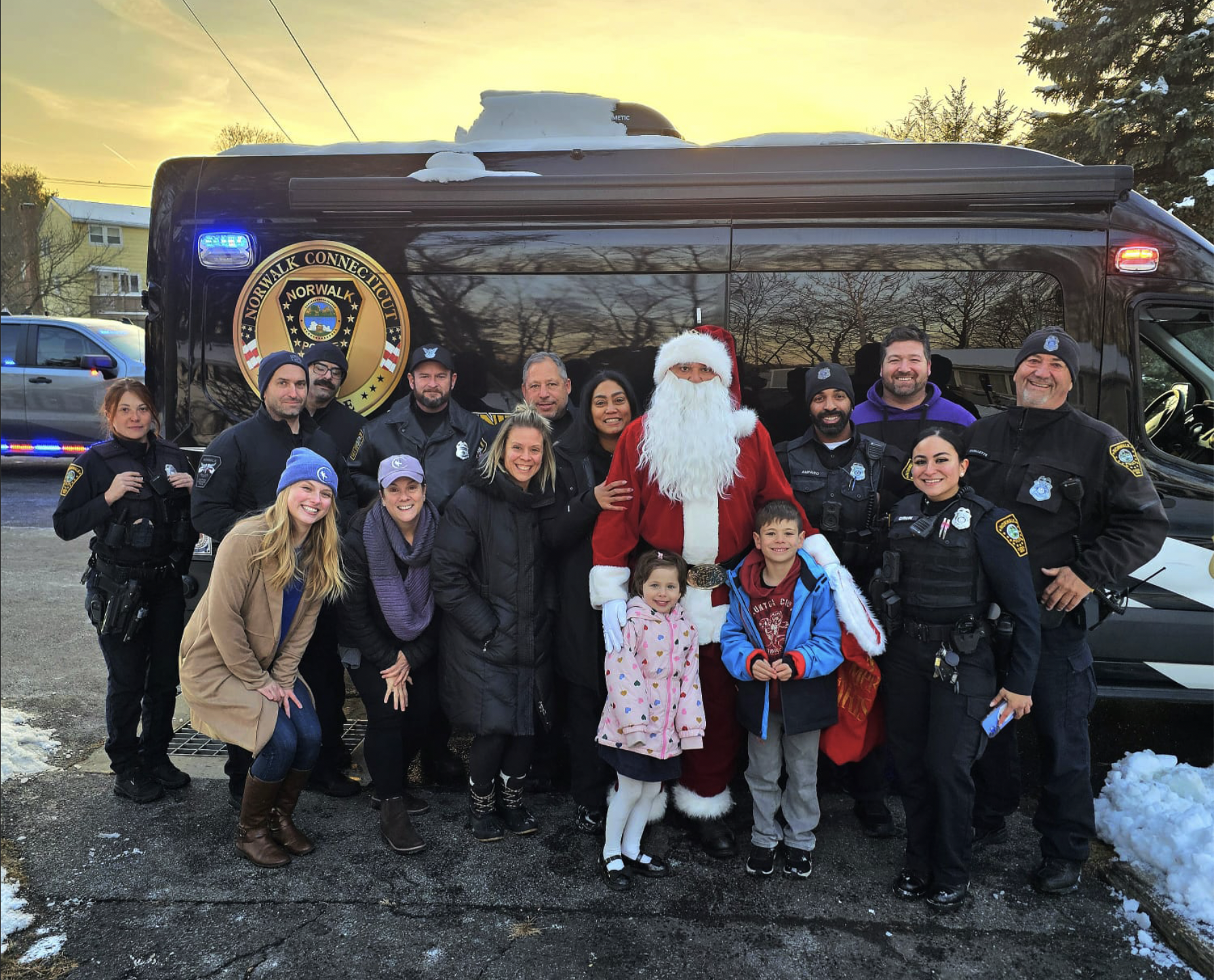 Norwalk police escort Santa to deliver gifts to kids with cancer