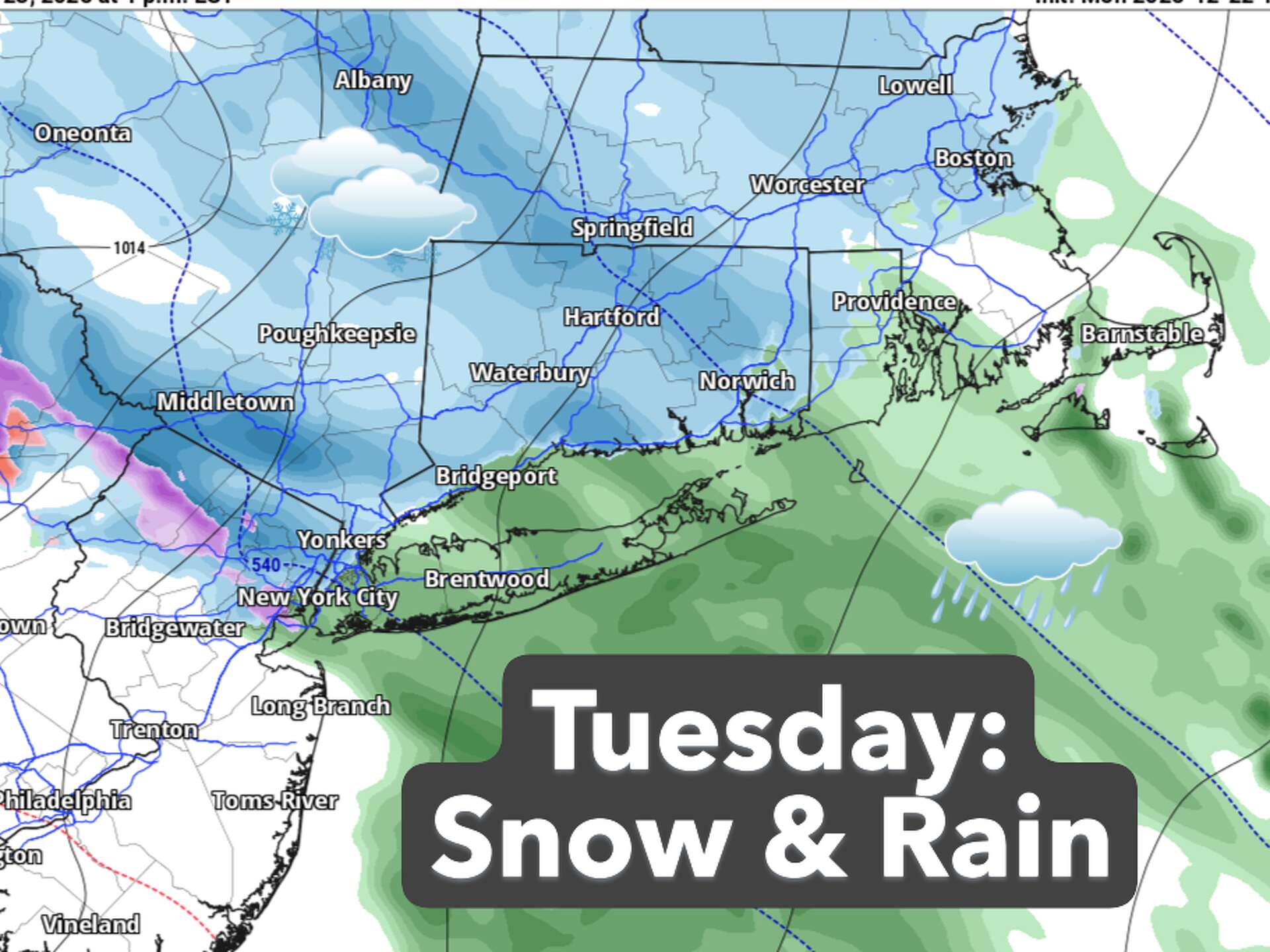 Tuesday snowfall in CT could coat the ground before Christmas