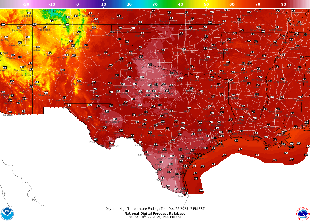 Texas Christmas heat to challenge records with temperatures in the 80s