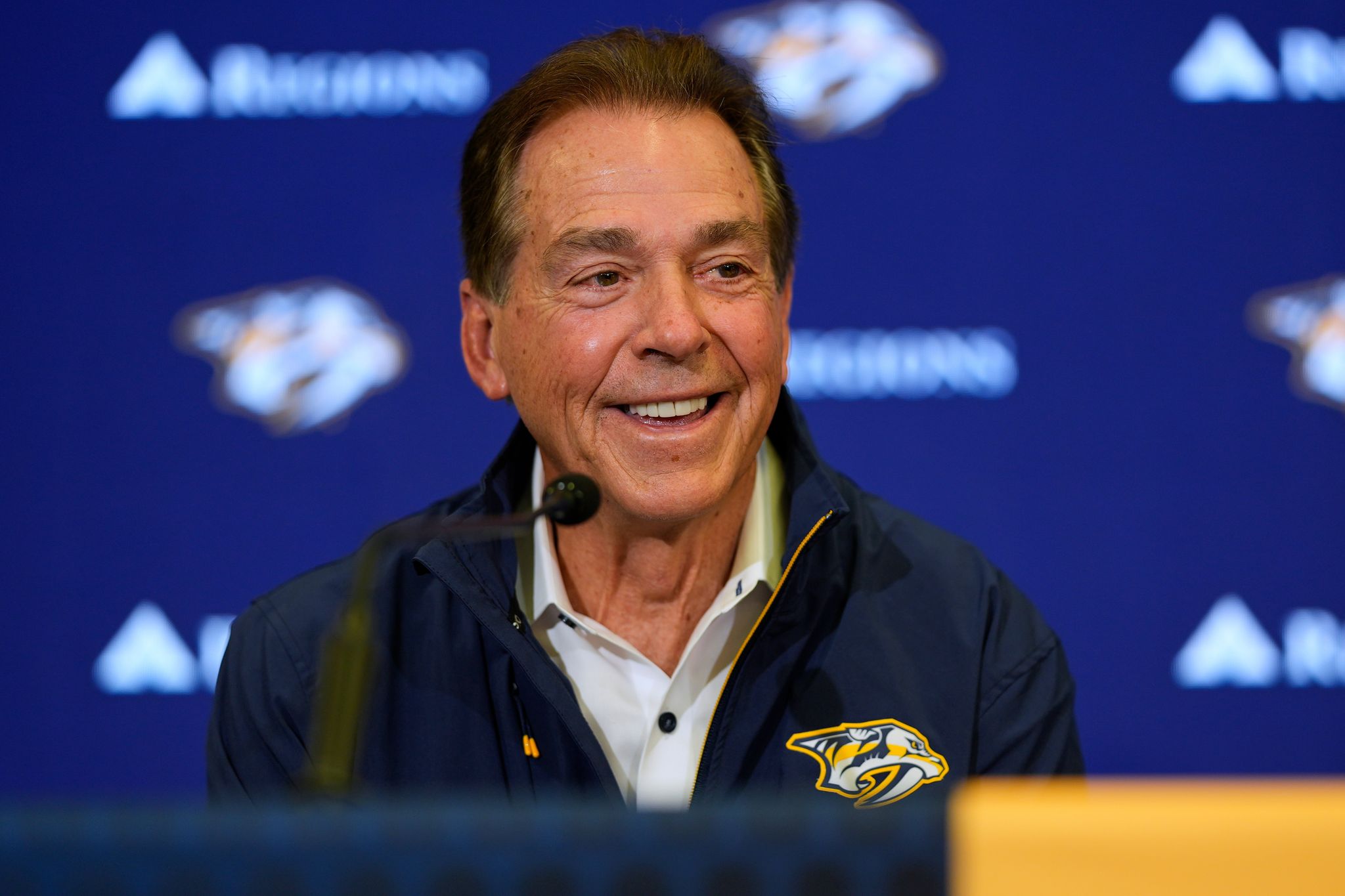 From football to hockey: Nick Saban's new role with the Nashville Predators