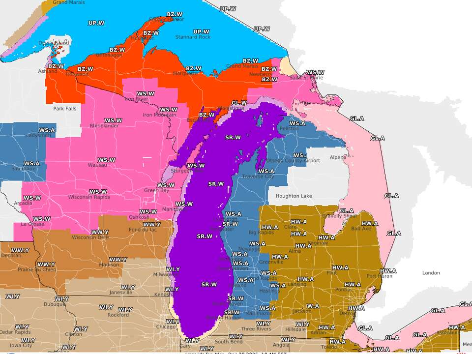 Watches issued as Michigan winter storm to bring blizzard, 65 mph wind