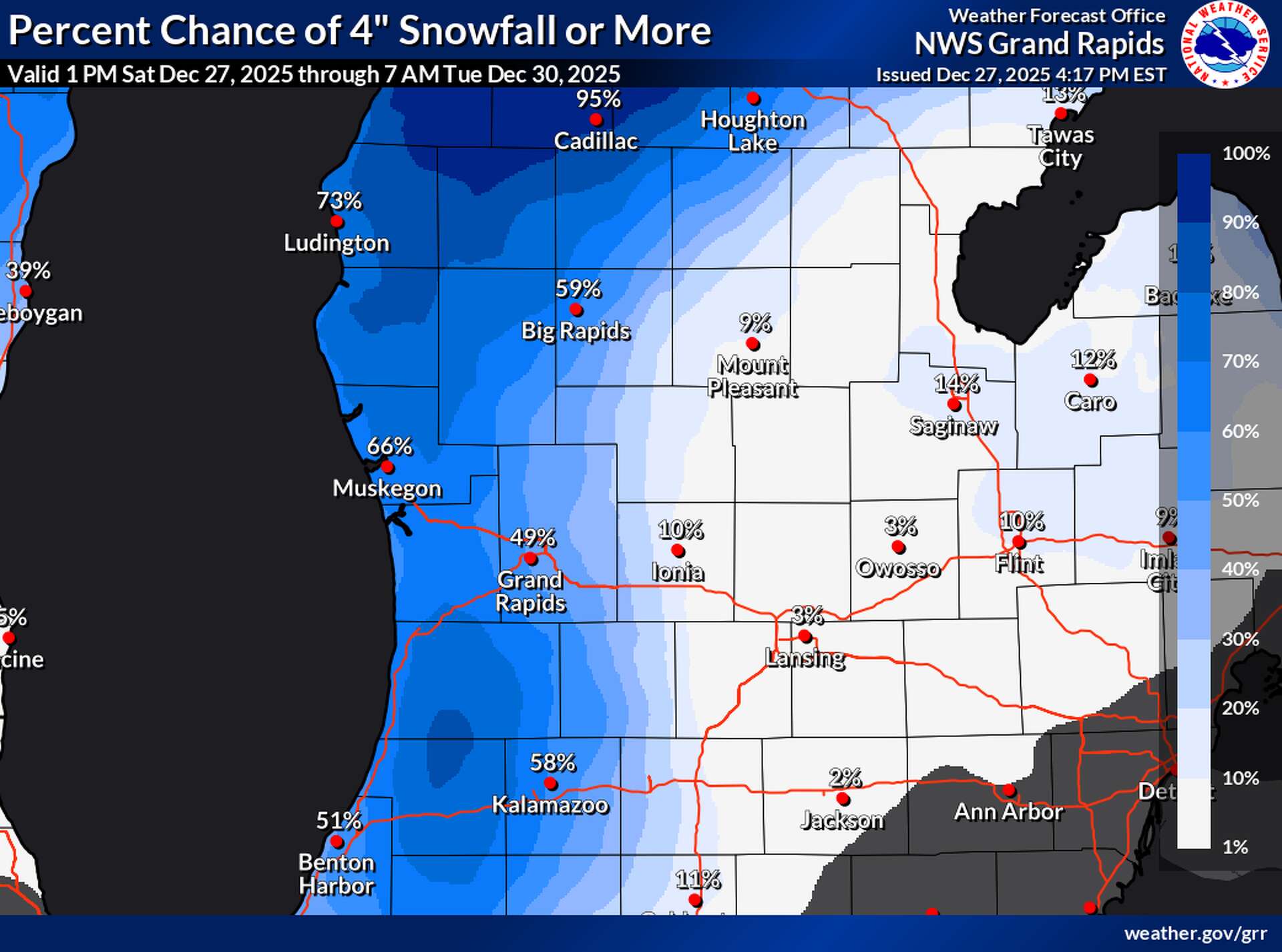 Watches issued as Michigan winter storm to bring blizzard, 65 mph wind