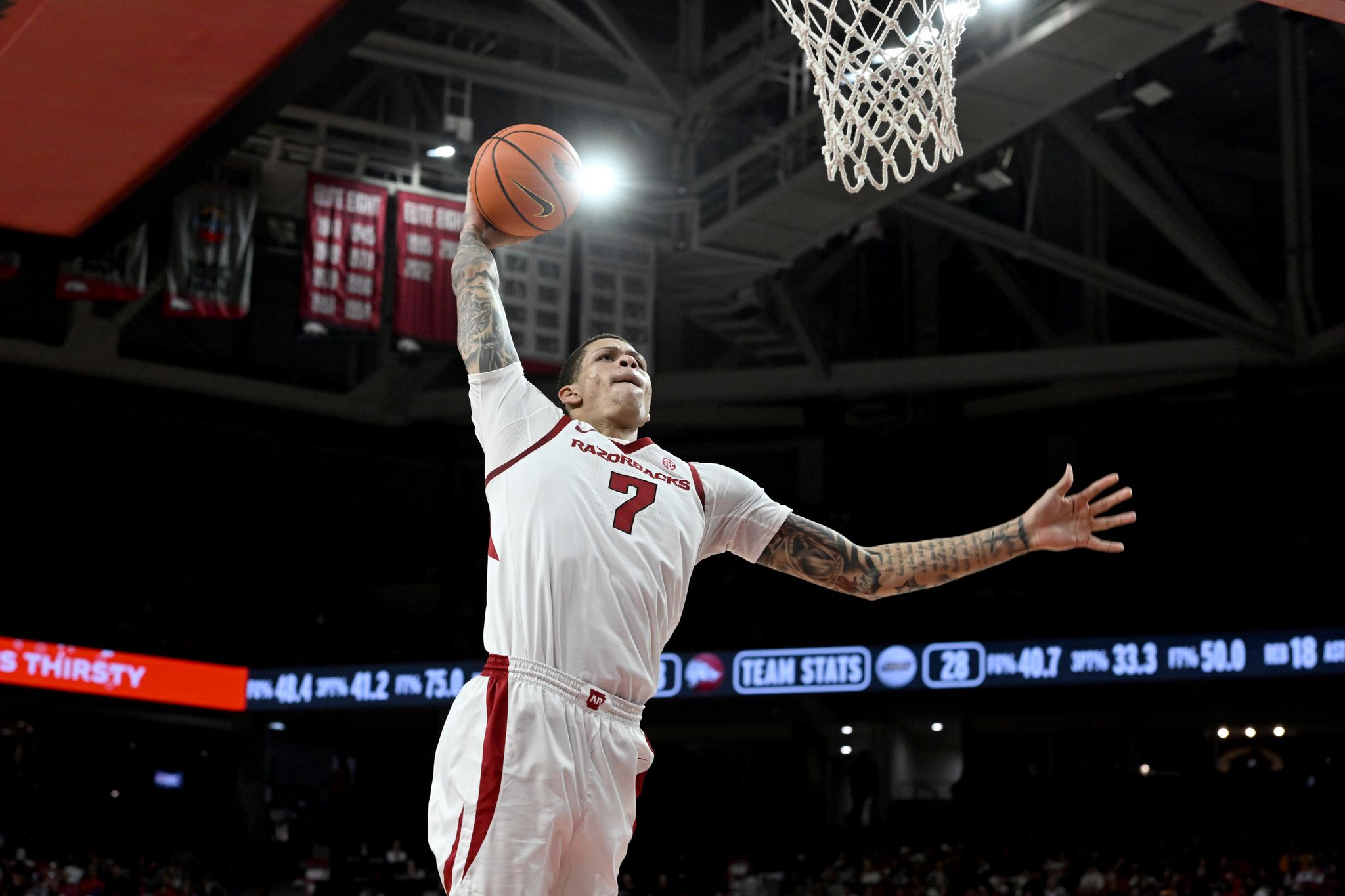 Freshman Meleek Thomas scores career-best 28 points as No. 18 Arkansas ...