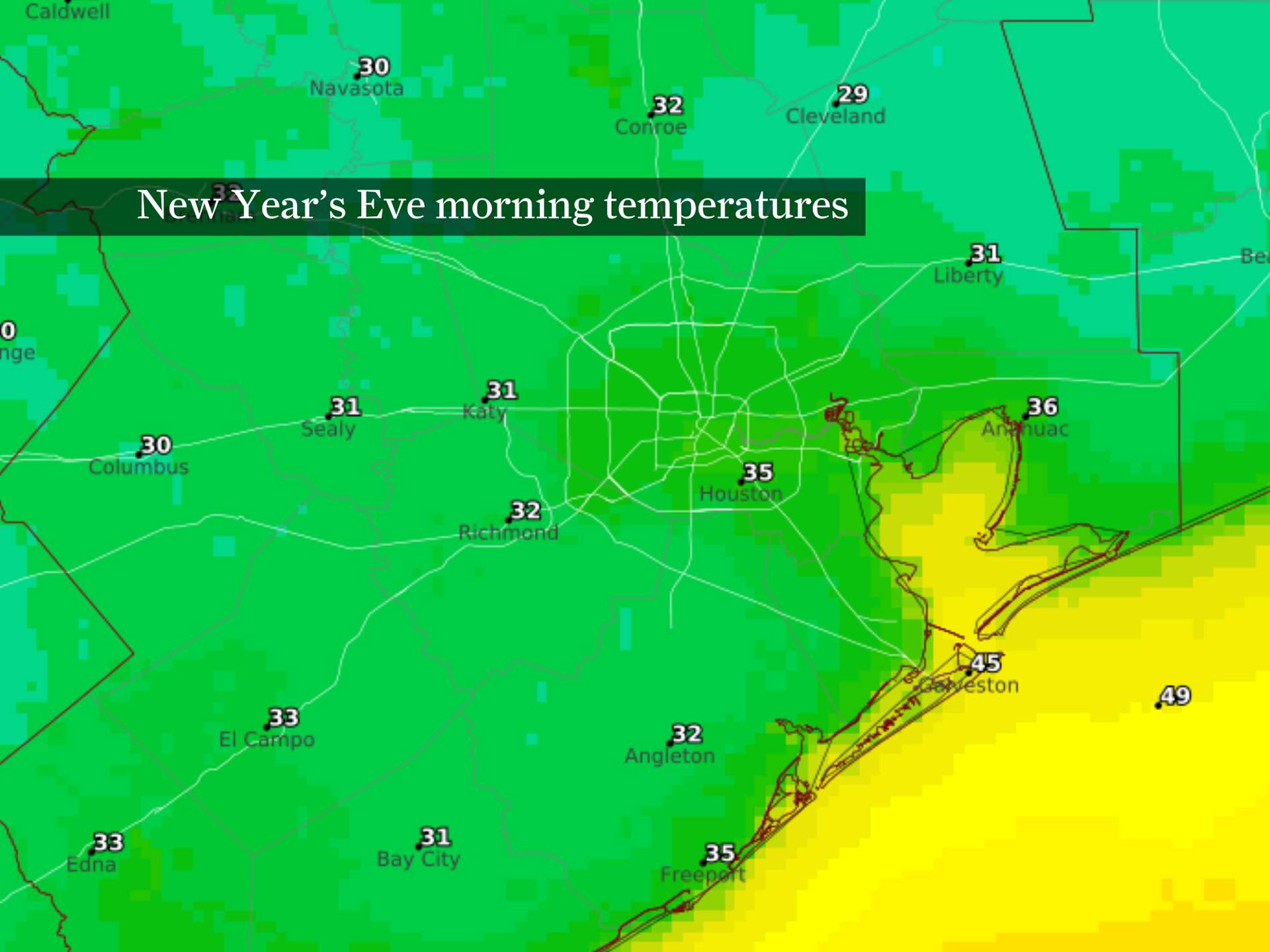 Cold countdown: Here's Houston’s New Year’s Eve temperature timeline