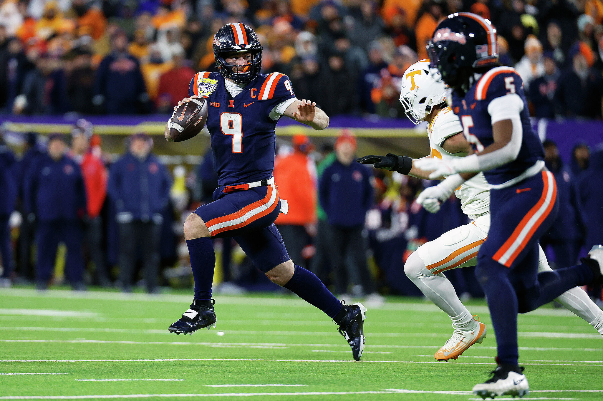Luke Altmyer capped his Illinois tenure as the Music City Bowl MVP