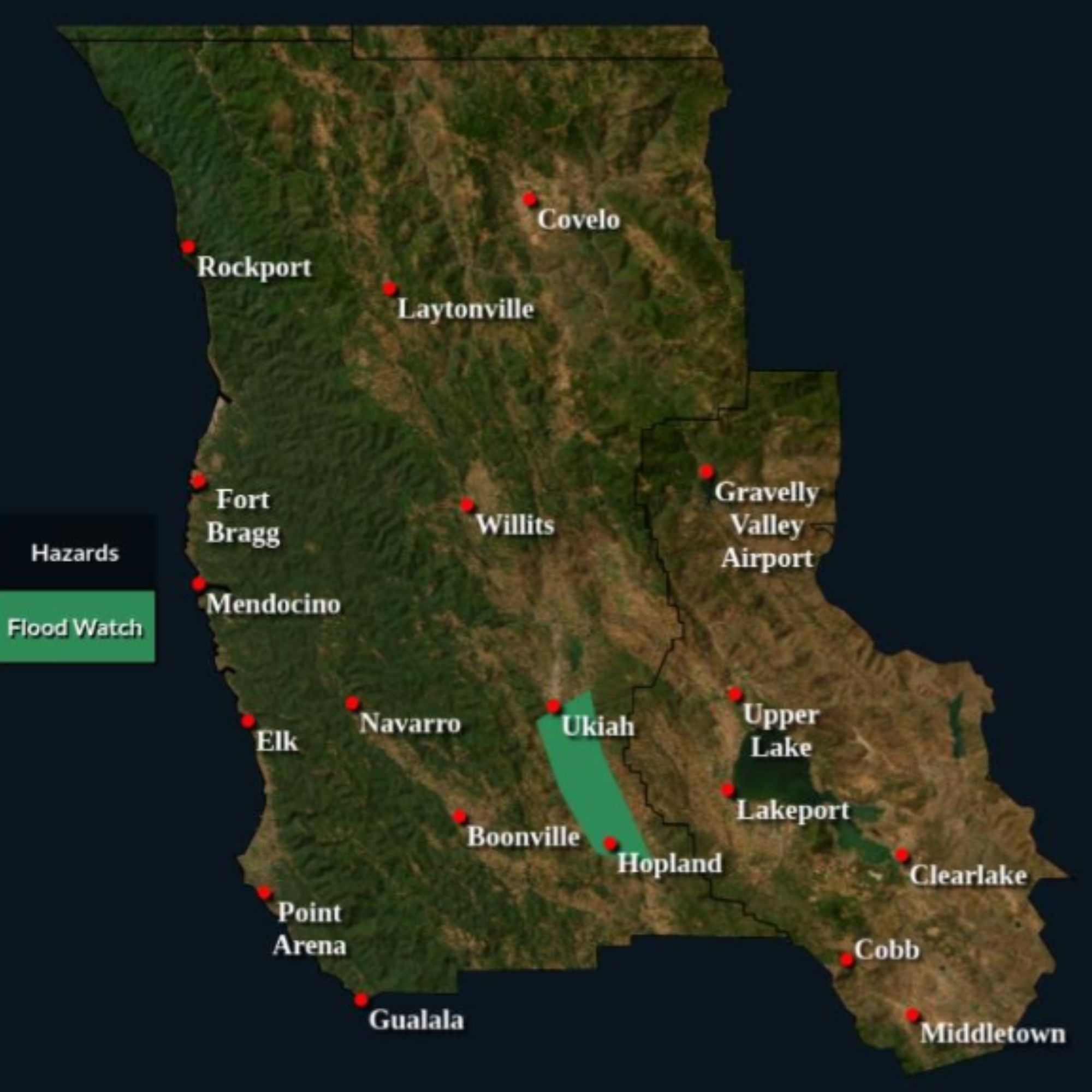 Mendocino Co.: Flood Watch Monday For Russian River Near Hopland
