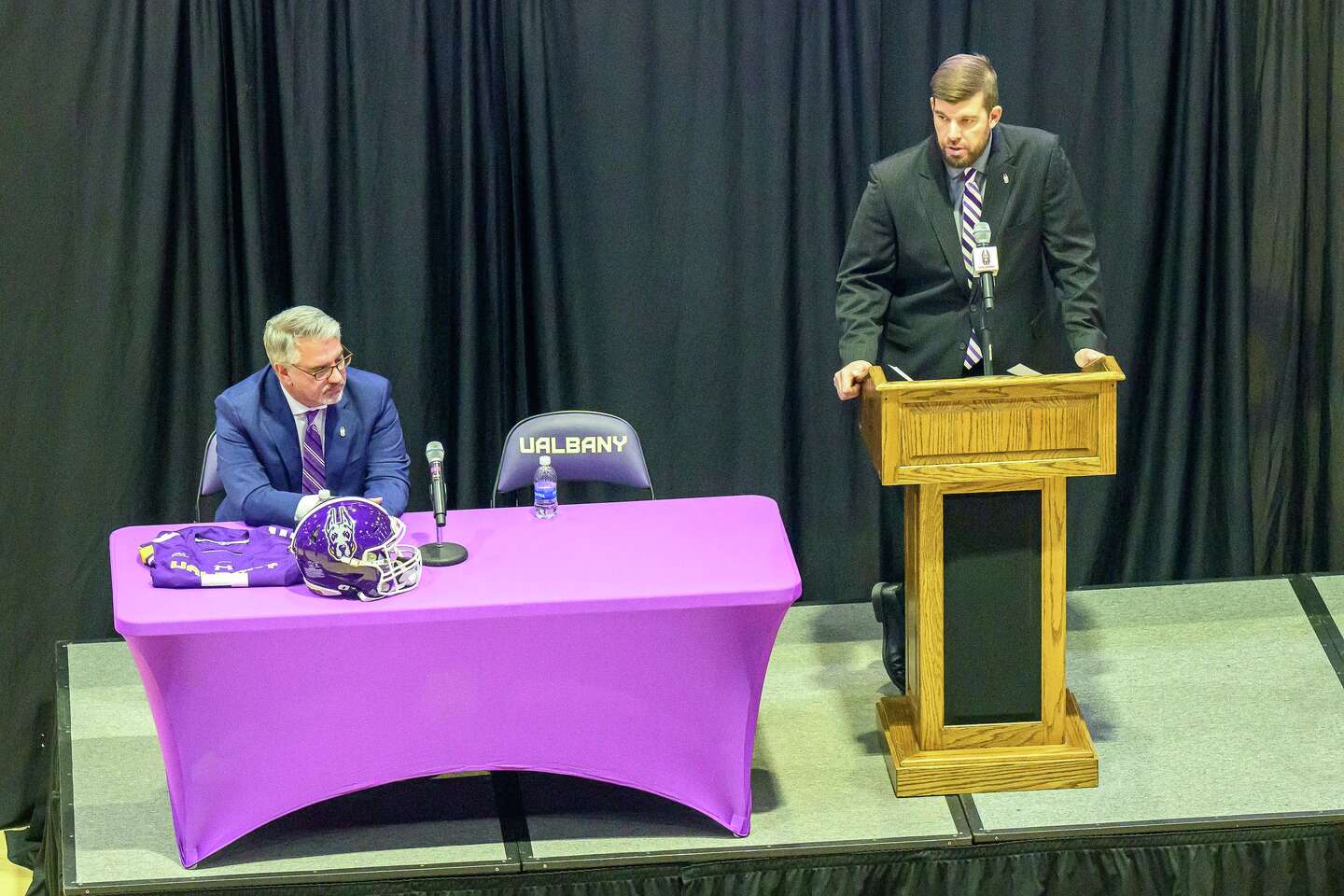 UAlbany football introduces Tom Perkovich as new head coach