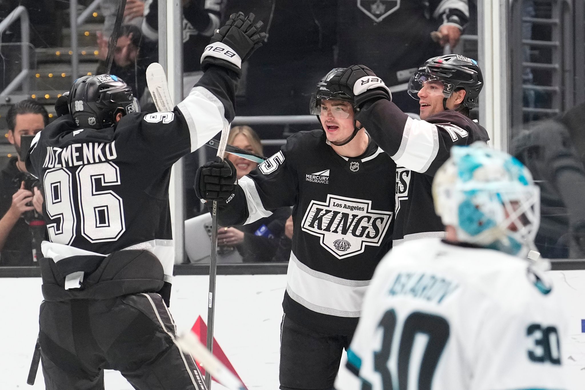 Celebrini extends point streak to 12 games as Sharks beat Kings 4-3 in ...