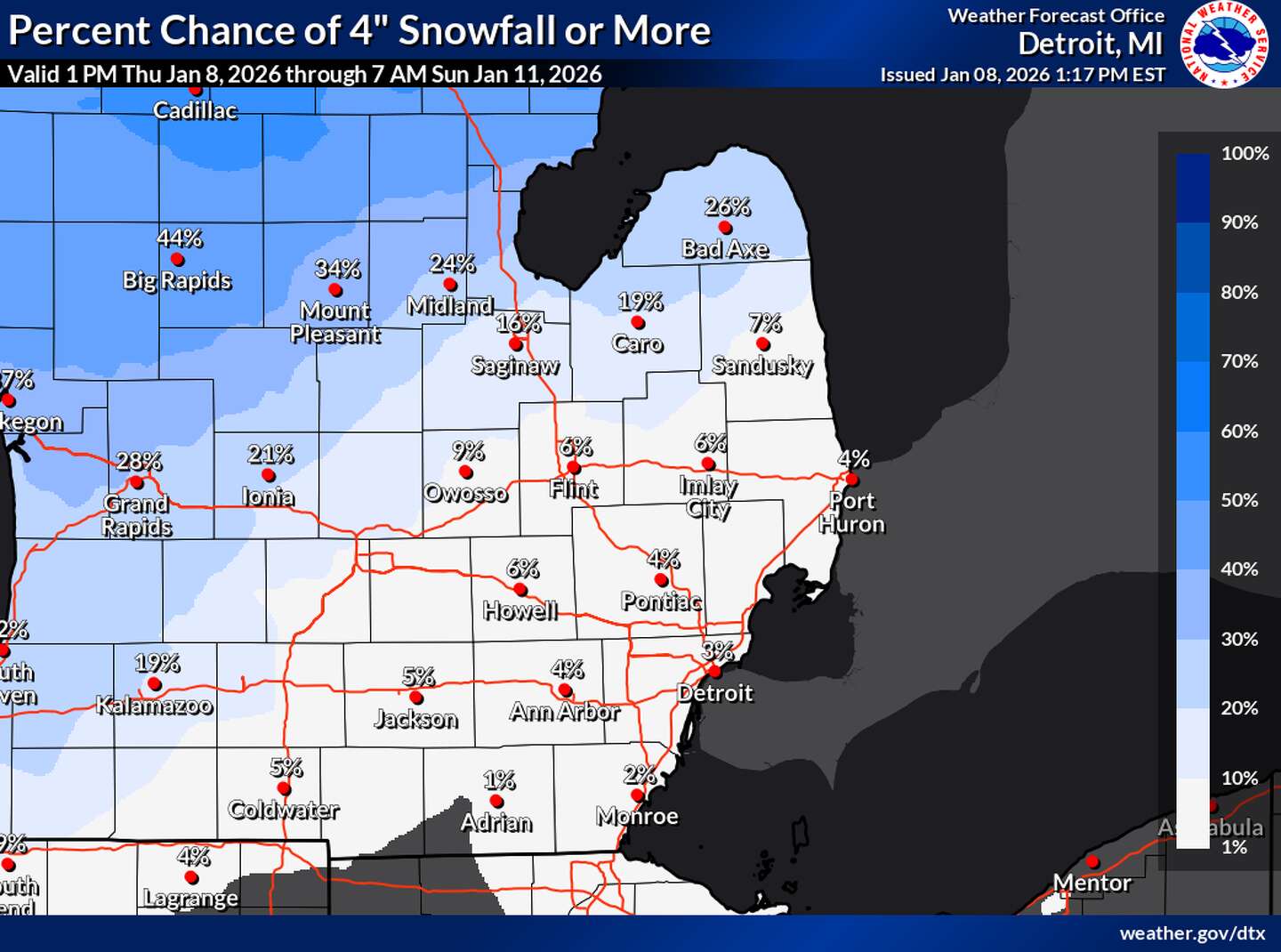 Michigan storm to bring rain, multiple inches of snow Saturday