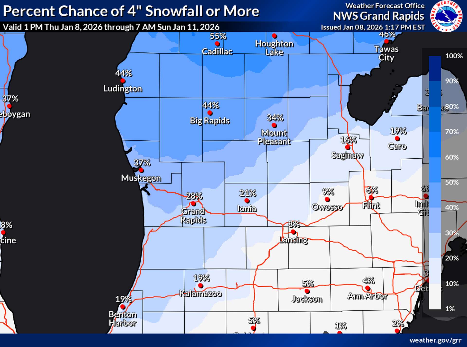 Michigan storm to bring rain, multiple inches of snow Saturday