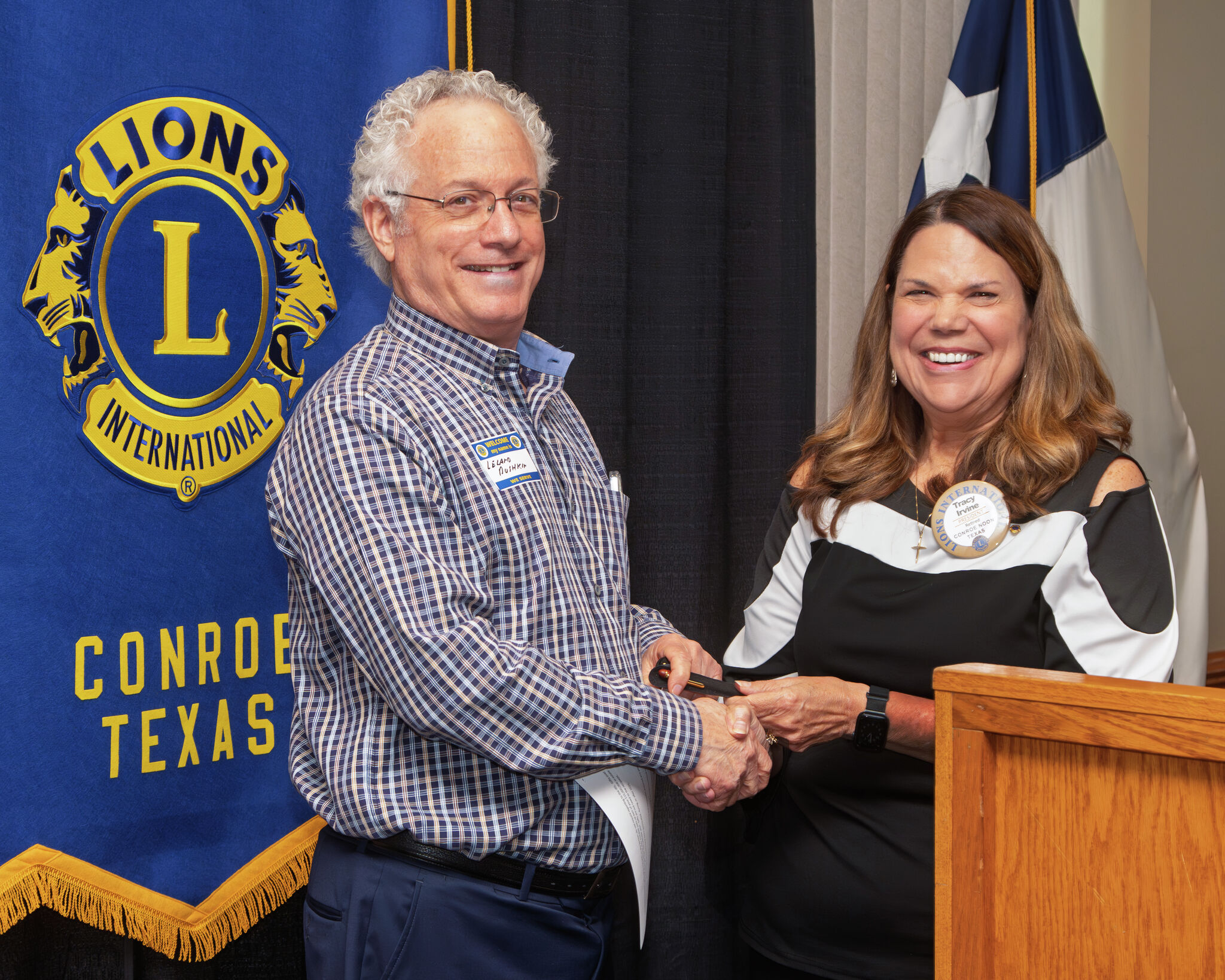 Conroe Noon Lions members learn about Chamber's SOAR program