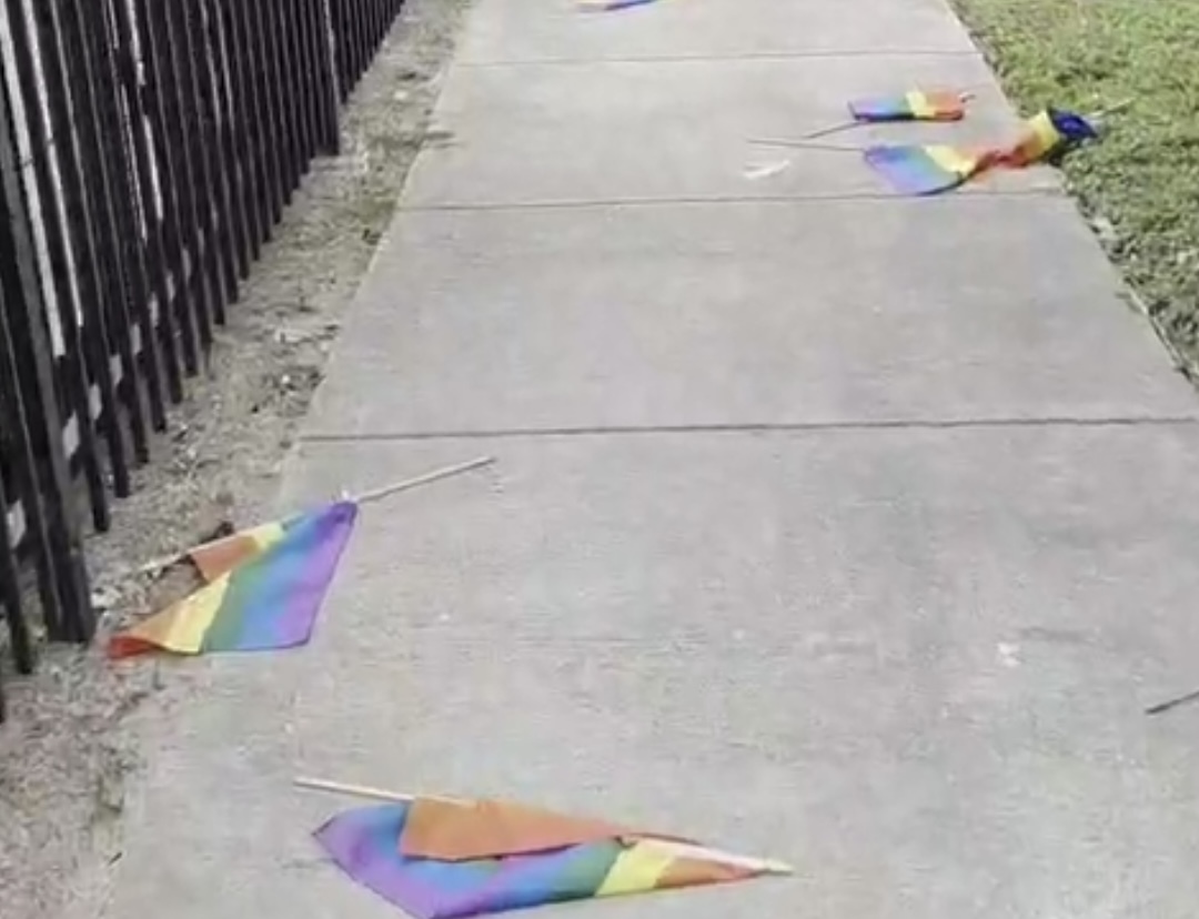Vandal tears down pride flags at Houston LGBTQ+ community center