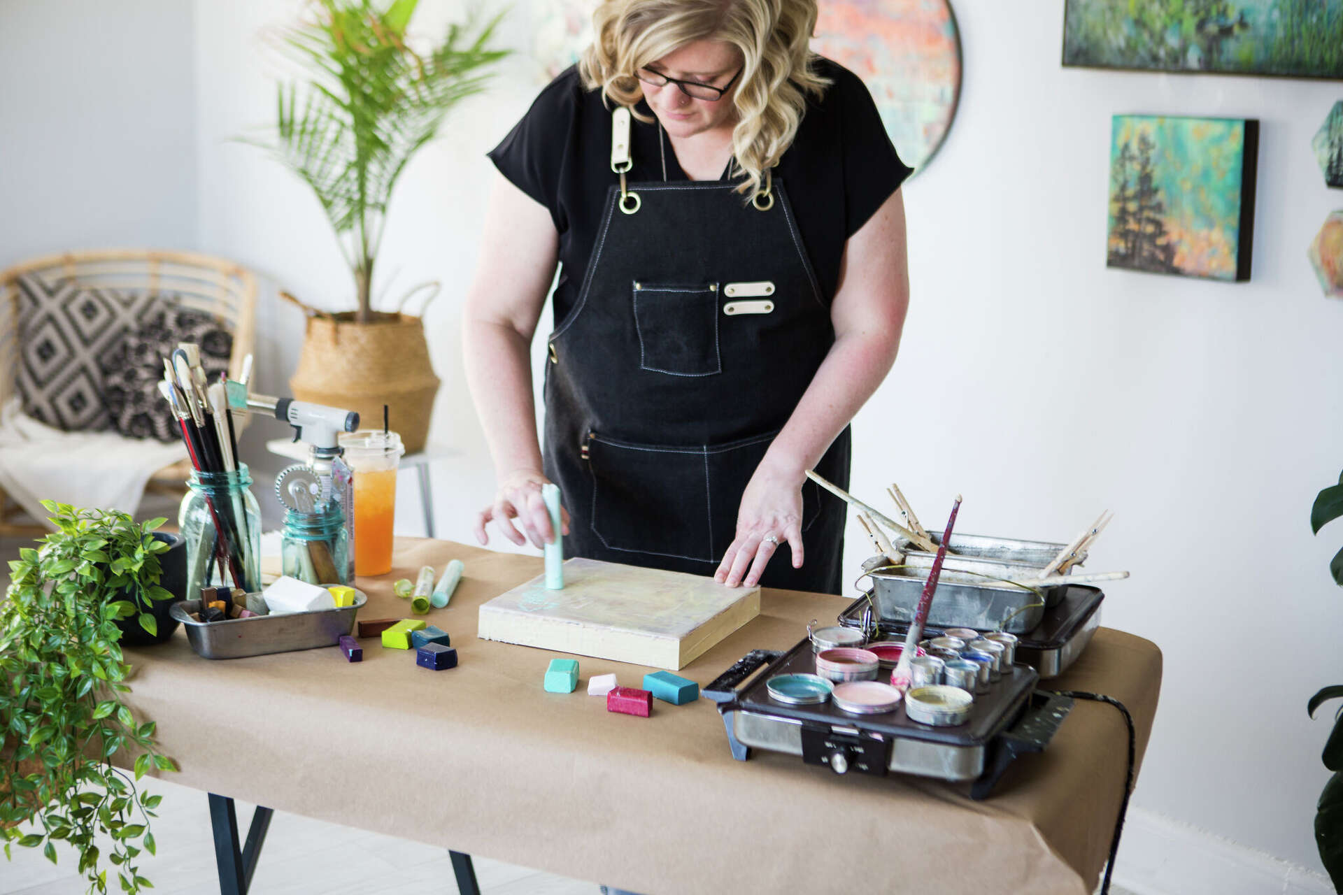 Learn encaustic painting with Kristianne Tefft