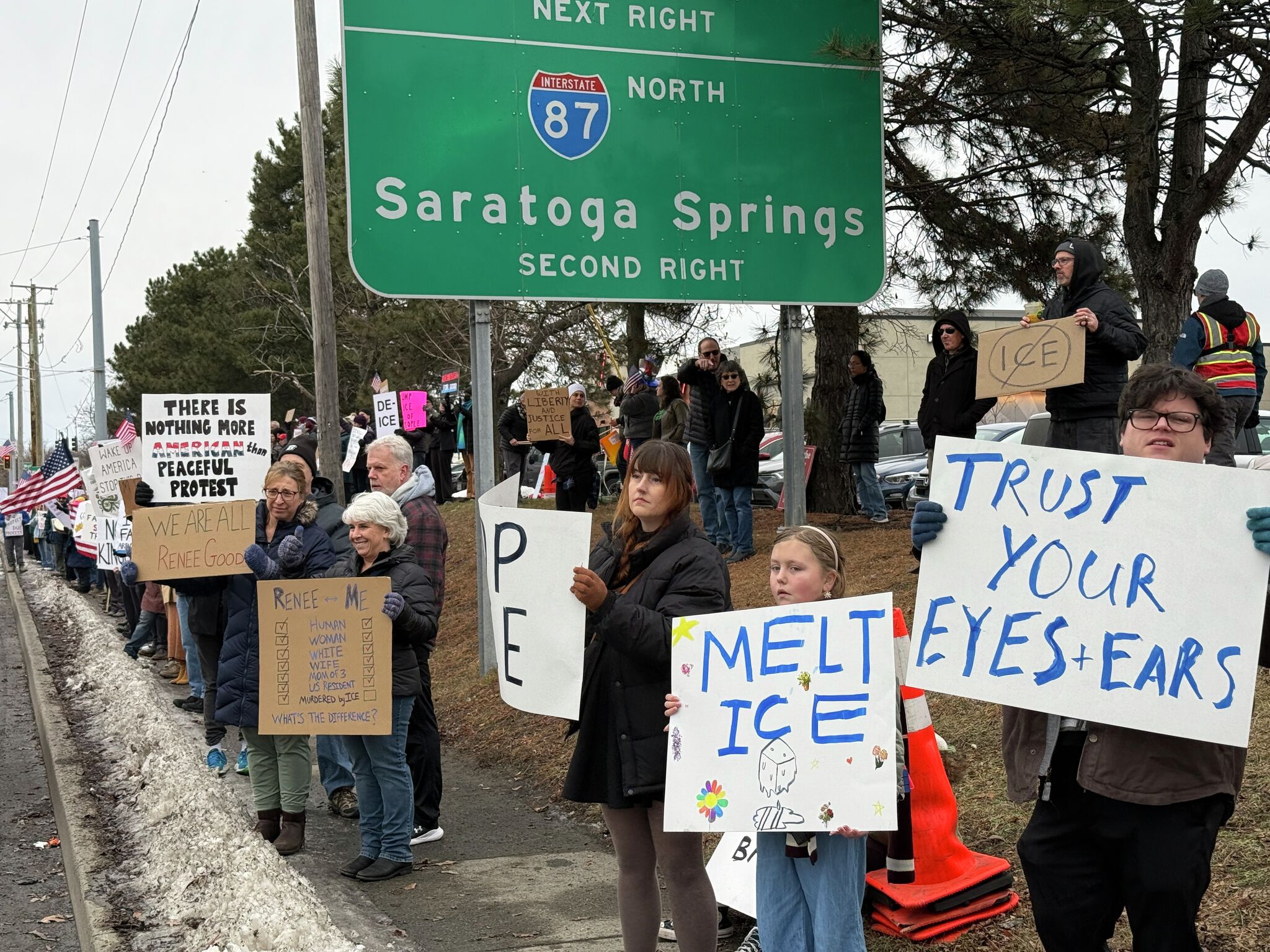 Anti-ICE protesters gather across the Capital Region