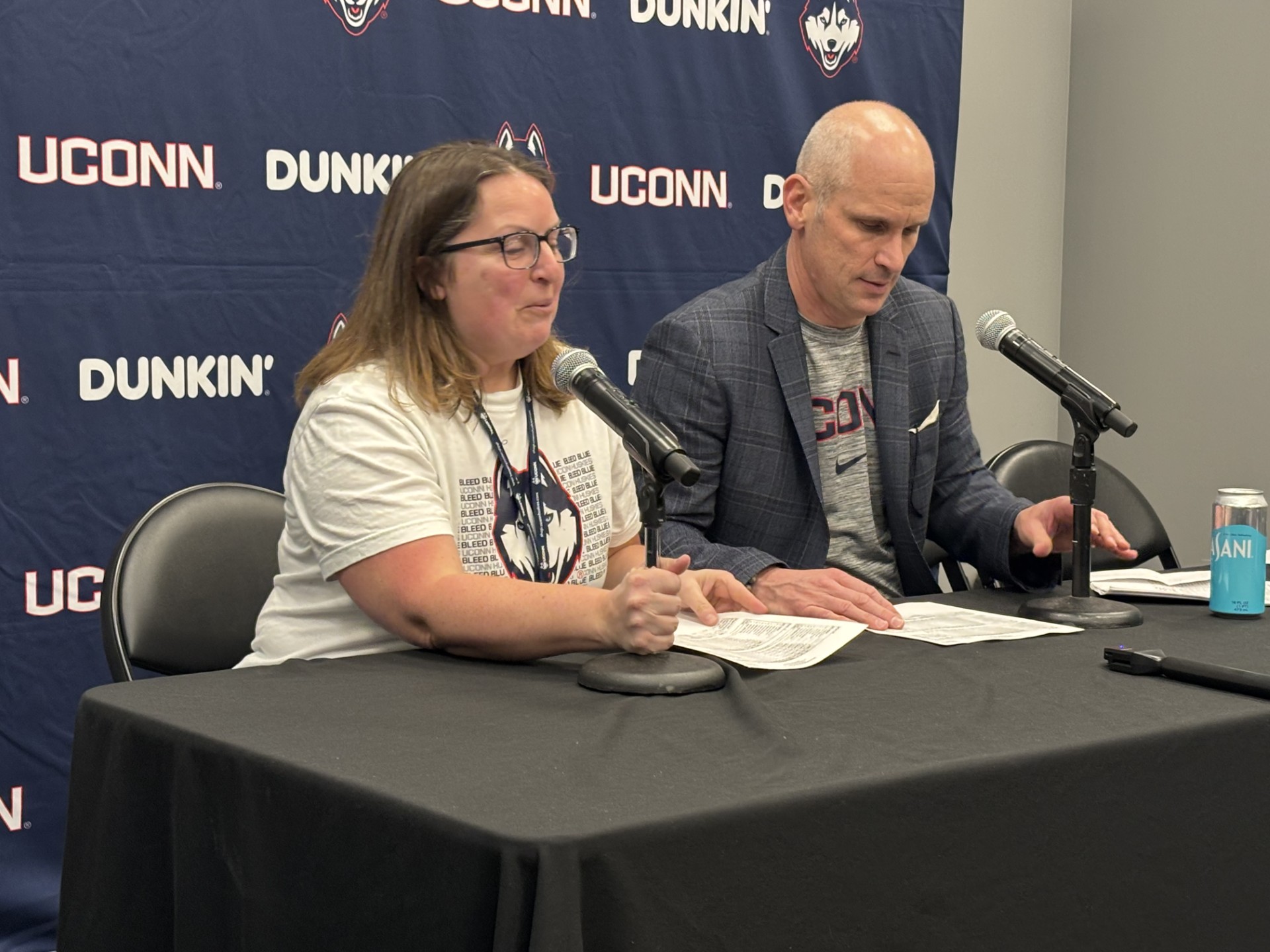 CT woman joins Hurley in postgame press conference