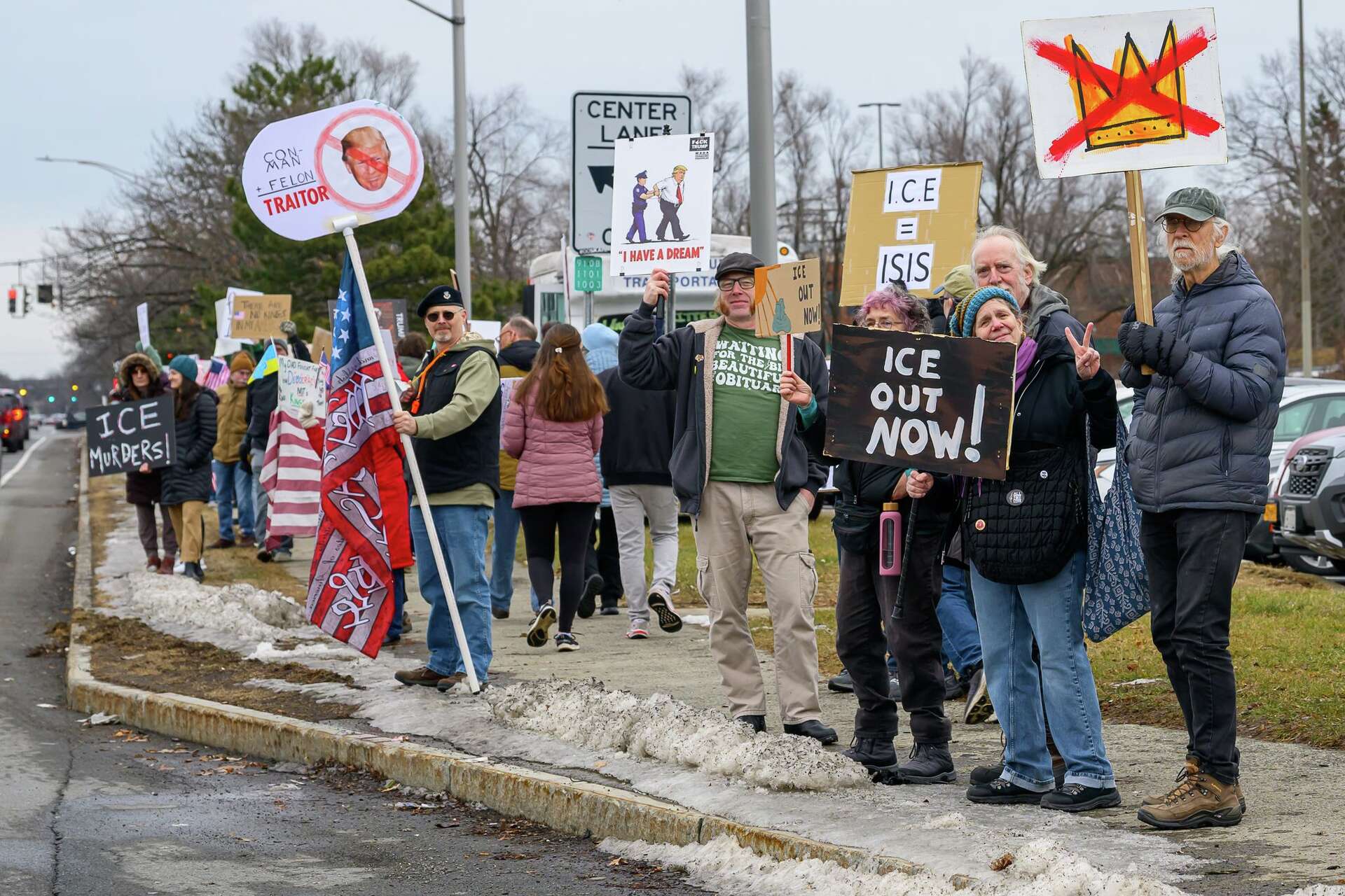 Anti-ICE protesters gather across the Capital Region
