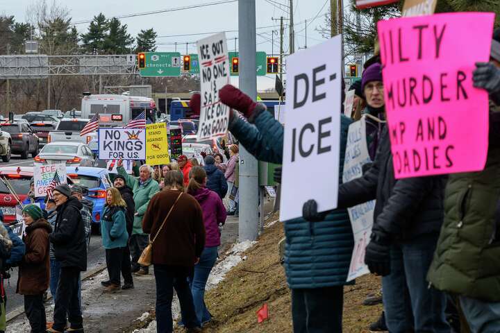 Anti-ICE protesters gather across the Capital Region