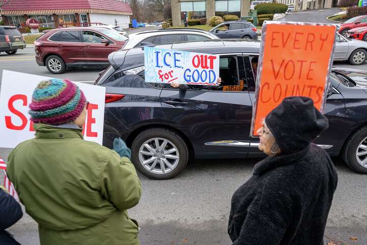 Anti-ICE protesters gather across the Capital Region