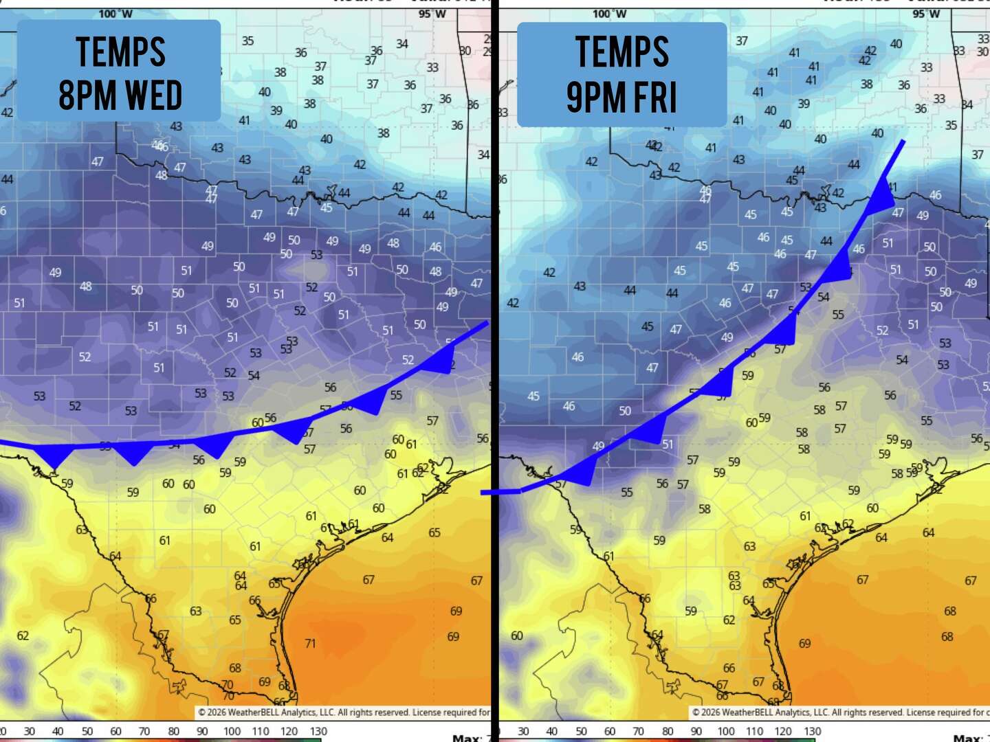 Two cold fronts to hit Texas this week. Here’s when they arrive.