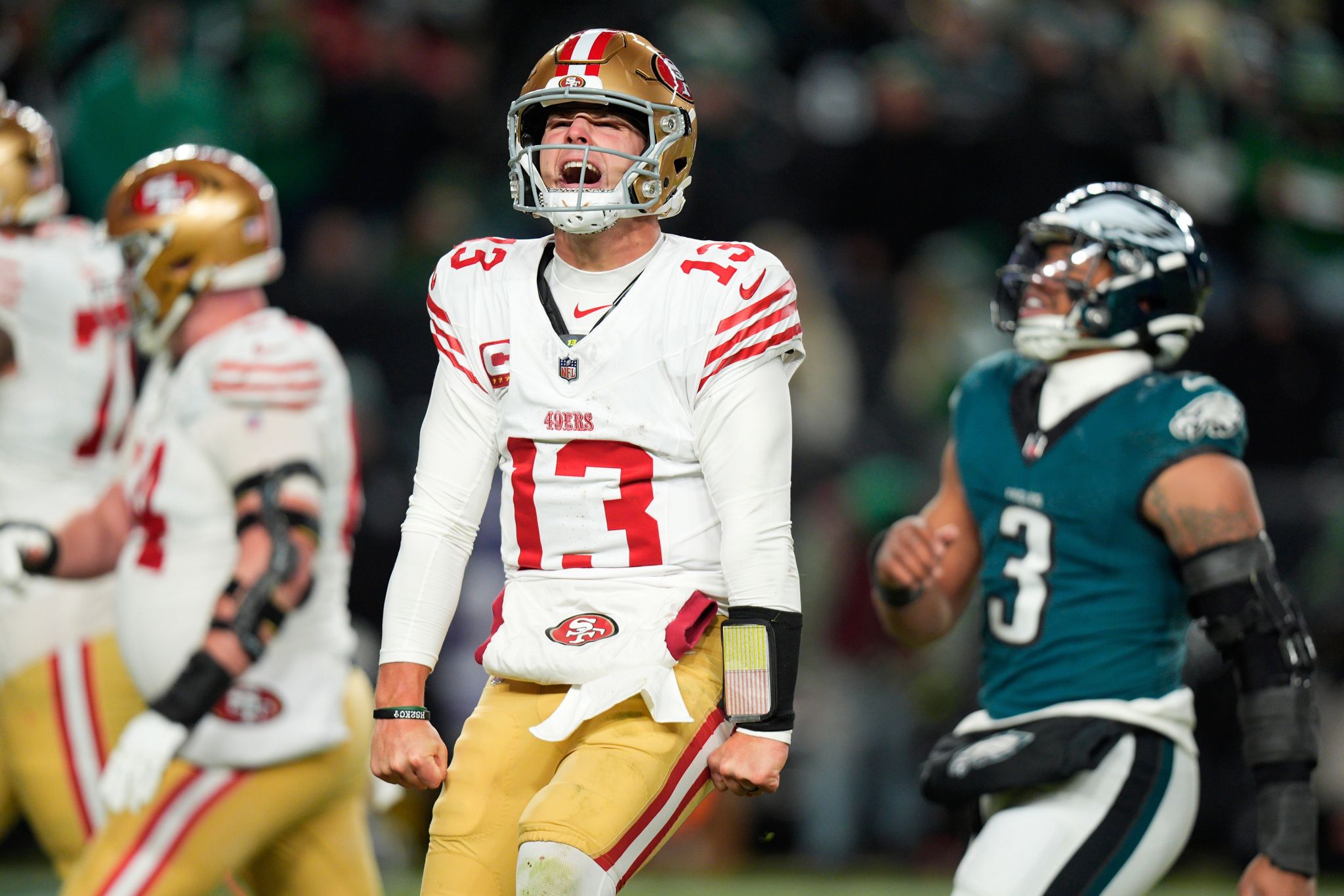 49ers overcome injuries to defeat Eagles in wild-card thriller