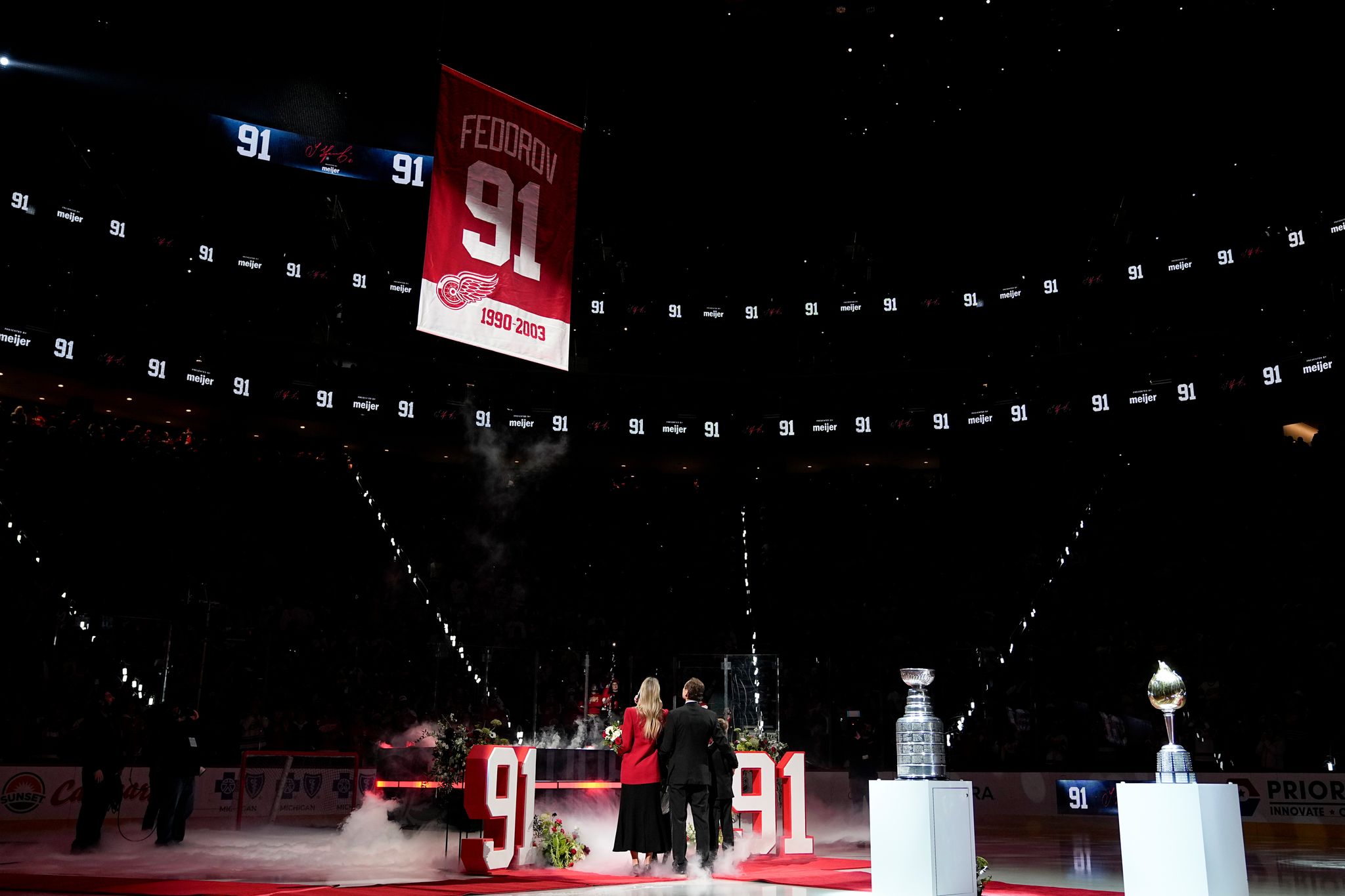 Red Wings retire Sergei Fedorov's No. 91 jersey and he says leaving ...