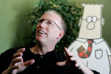 Scott Adams, whose comic strip 'Dilbert' ridiculed white-collar office ...