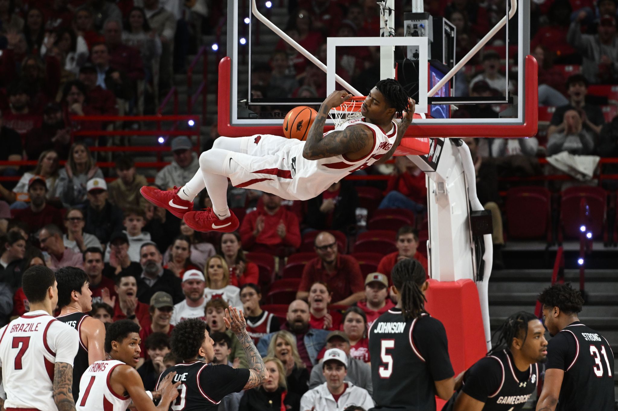 No. 17 Arkansas romps to 108-74 blowout against South Carolina