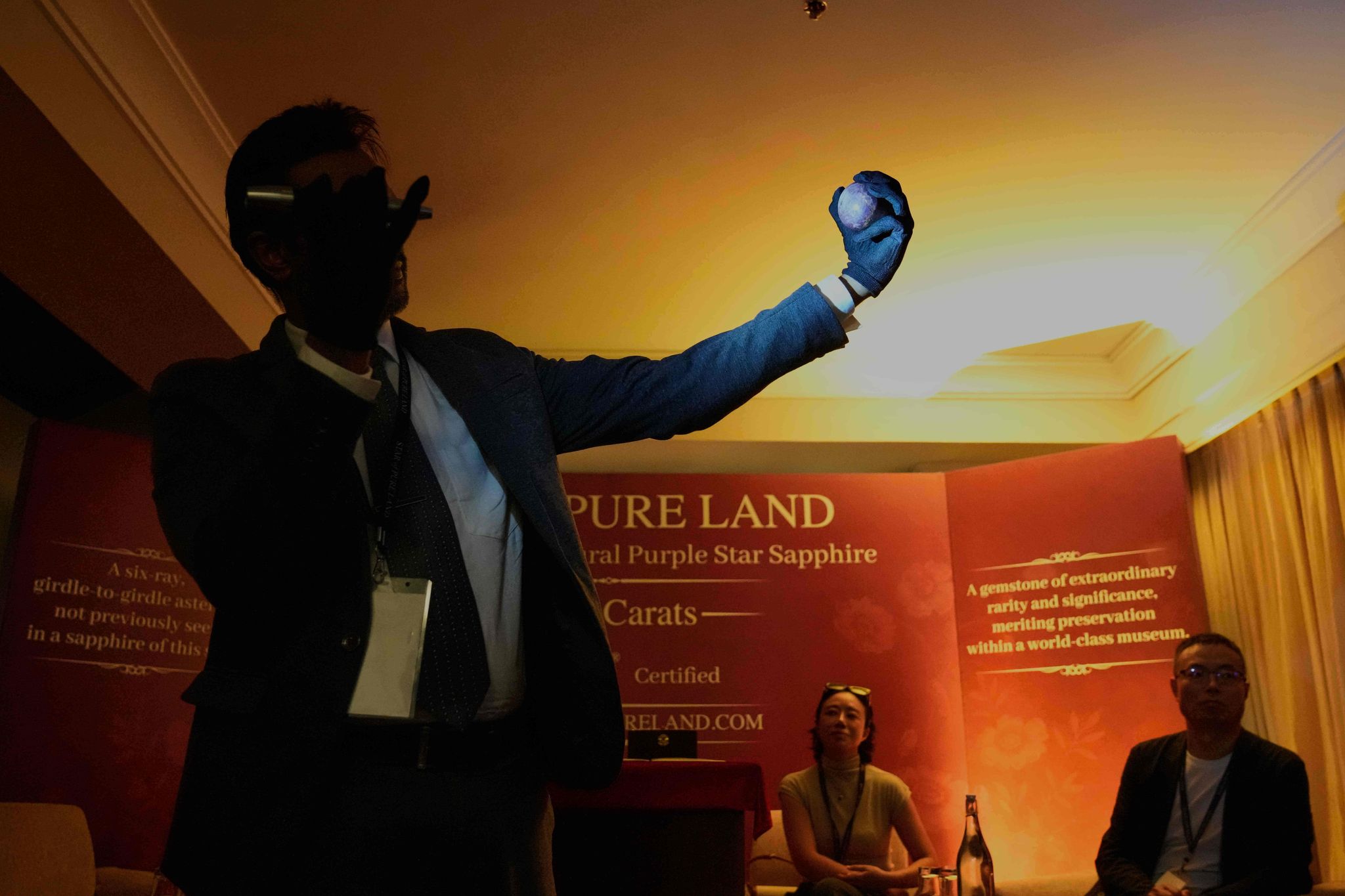 Sri Lanka unveils a rare purple star sapphire claimed to be the biggest ...