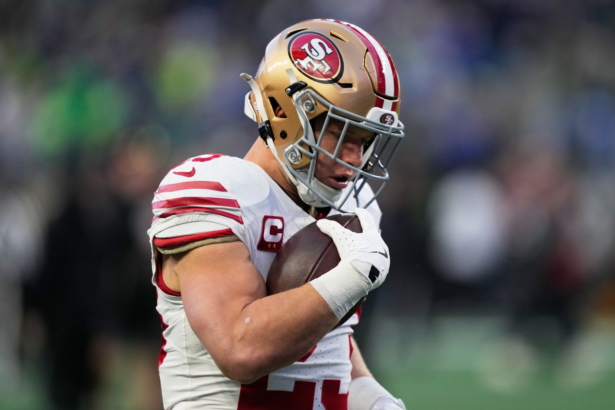 49ers star RB Christian McCaffrey injured in playoff game against Seahawks