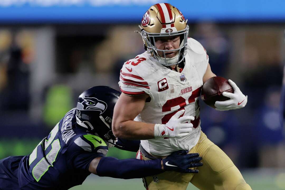 49ers star RB Christian McCaffrey injured in playoff game against Seahawks