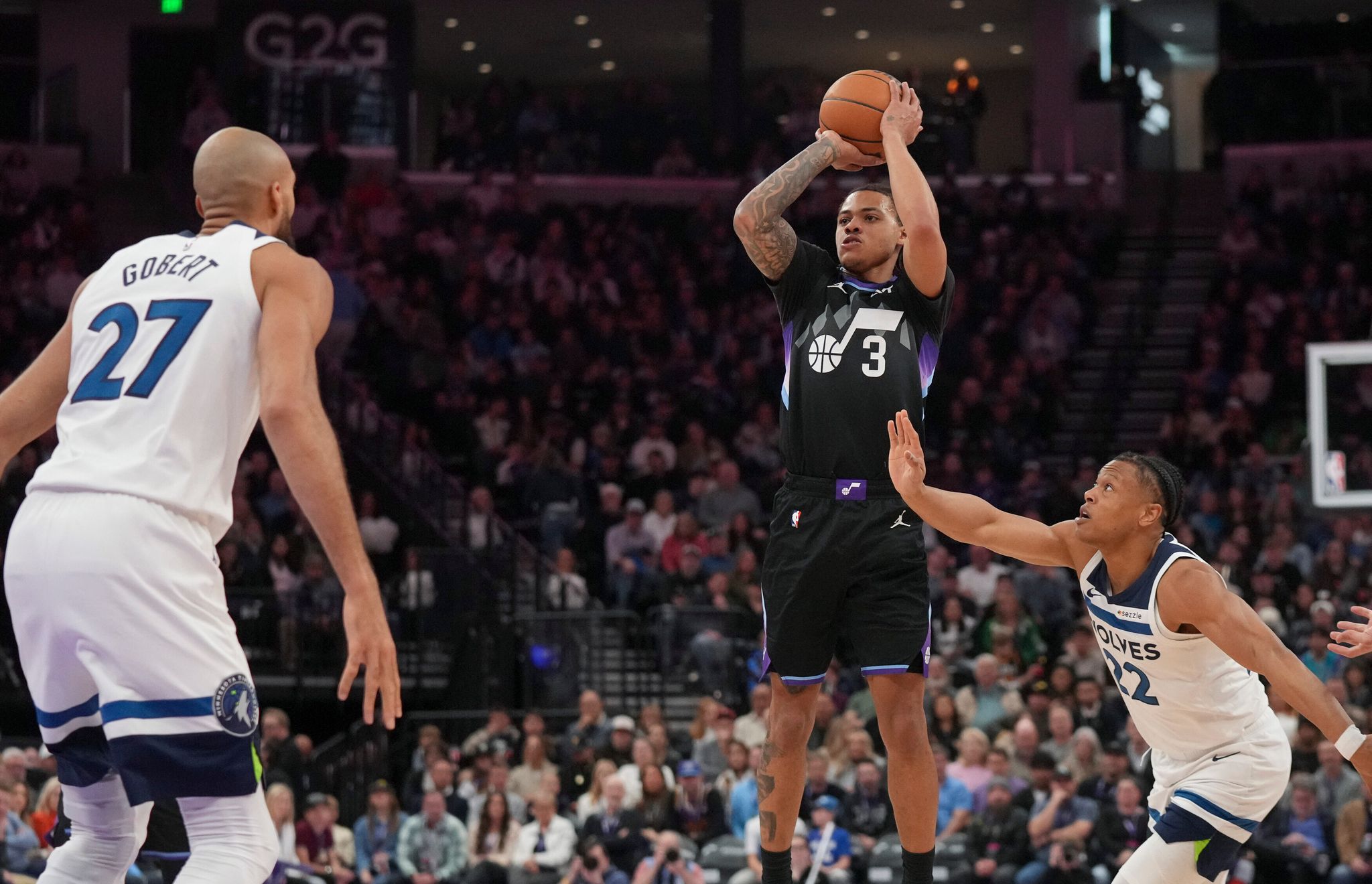 George scores 43 as Jazz rallies to beat Timberwolves 127-122, giving ...