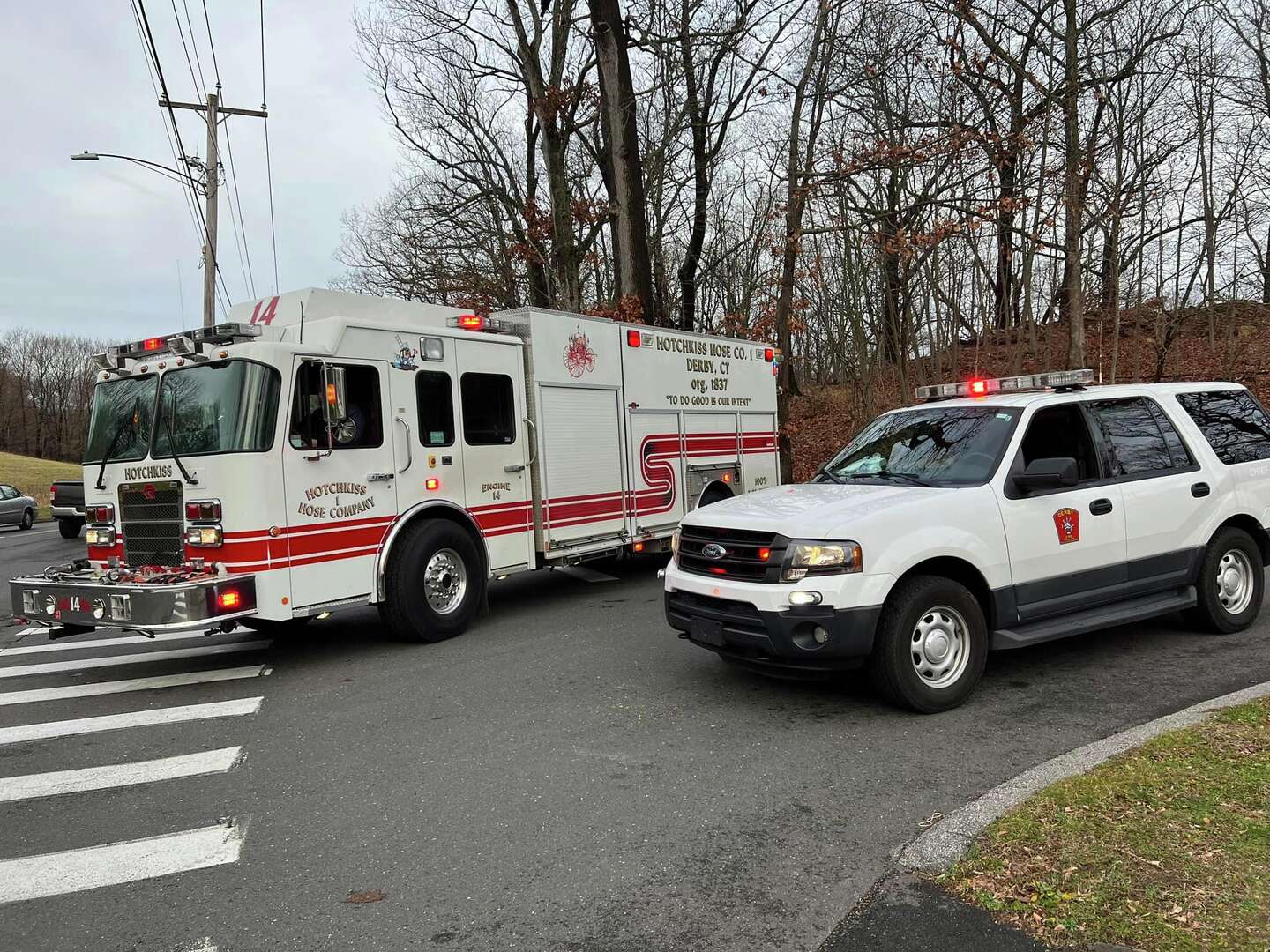 Two occupants, firefighter injured in Derby blaze, officials say