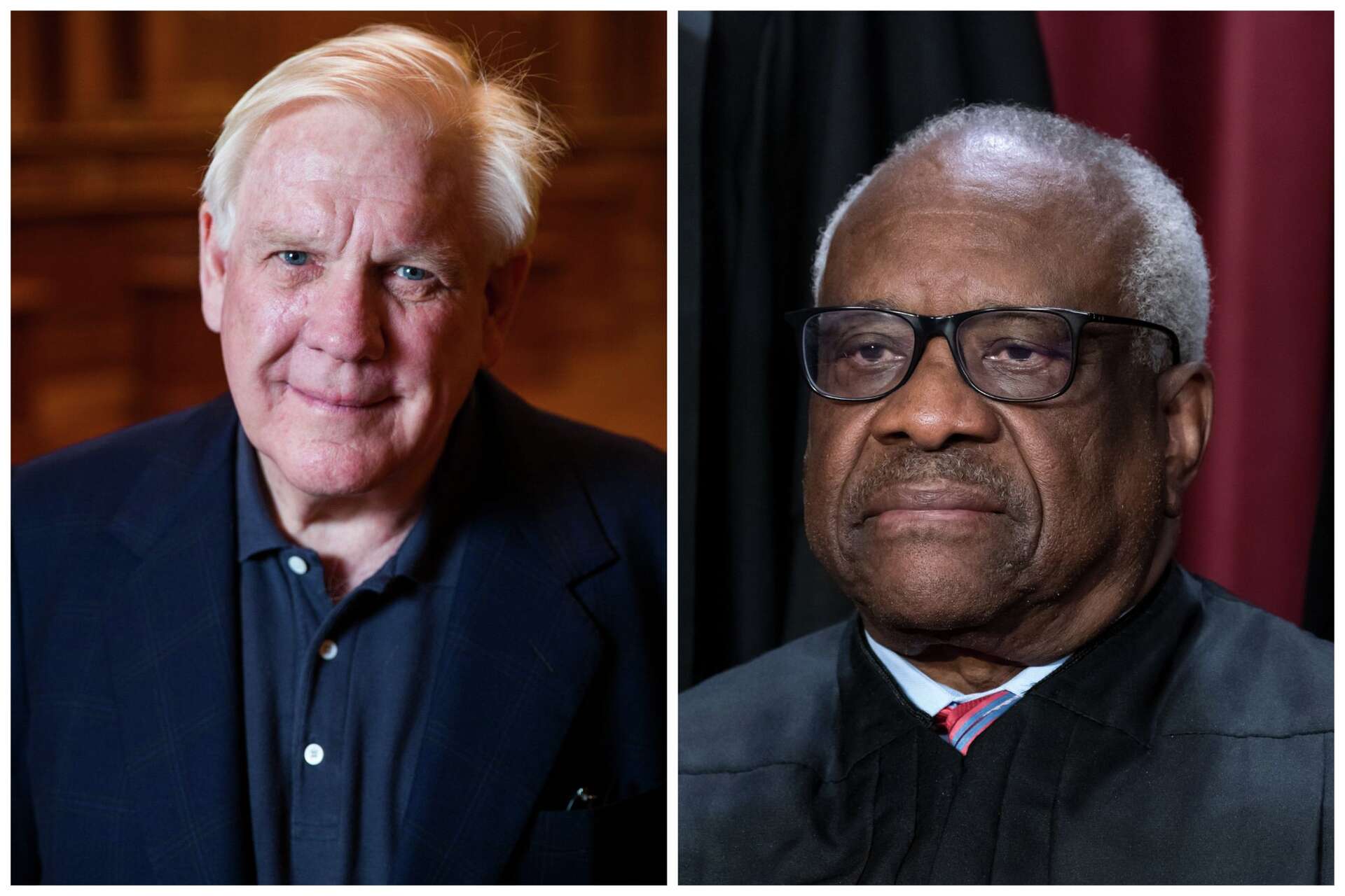What is the men's-only camp visited by Clarence Thomas and Harlan Crow?