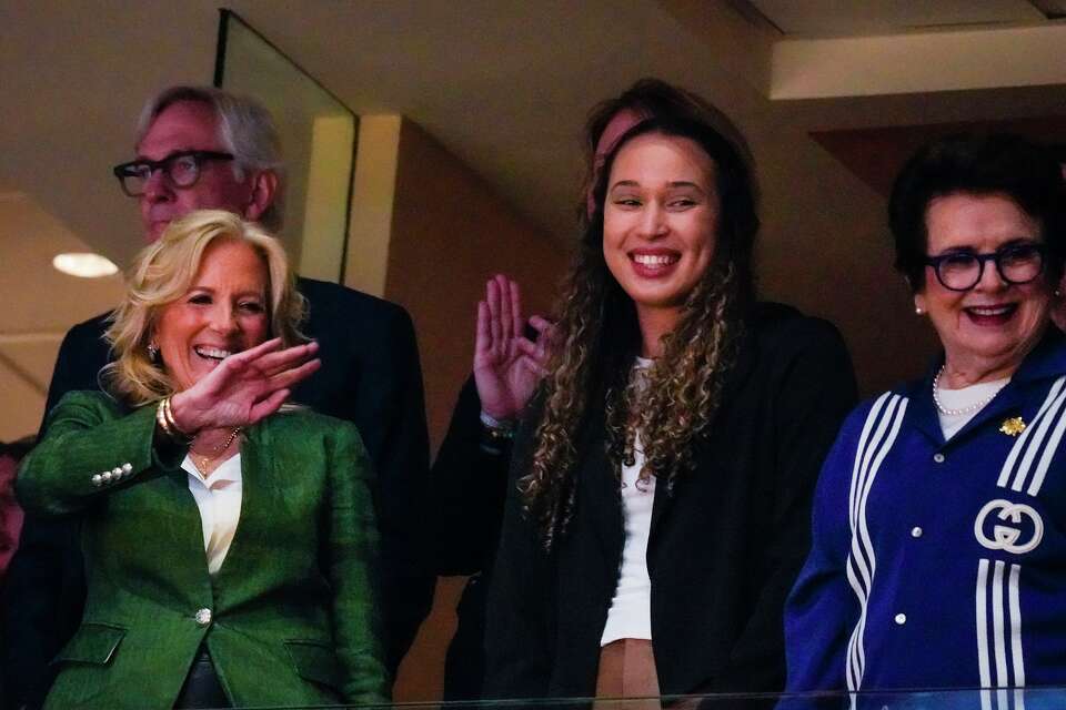 First lady Jill Biden attends Iowa vs. LSU Final Four in Dallas