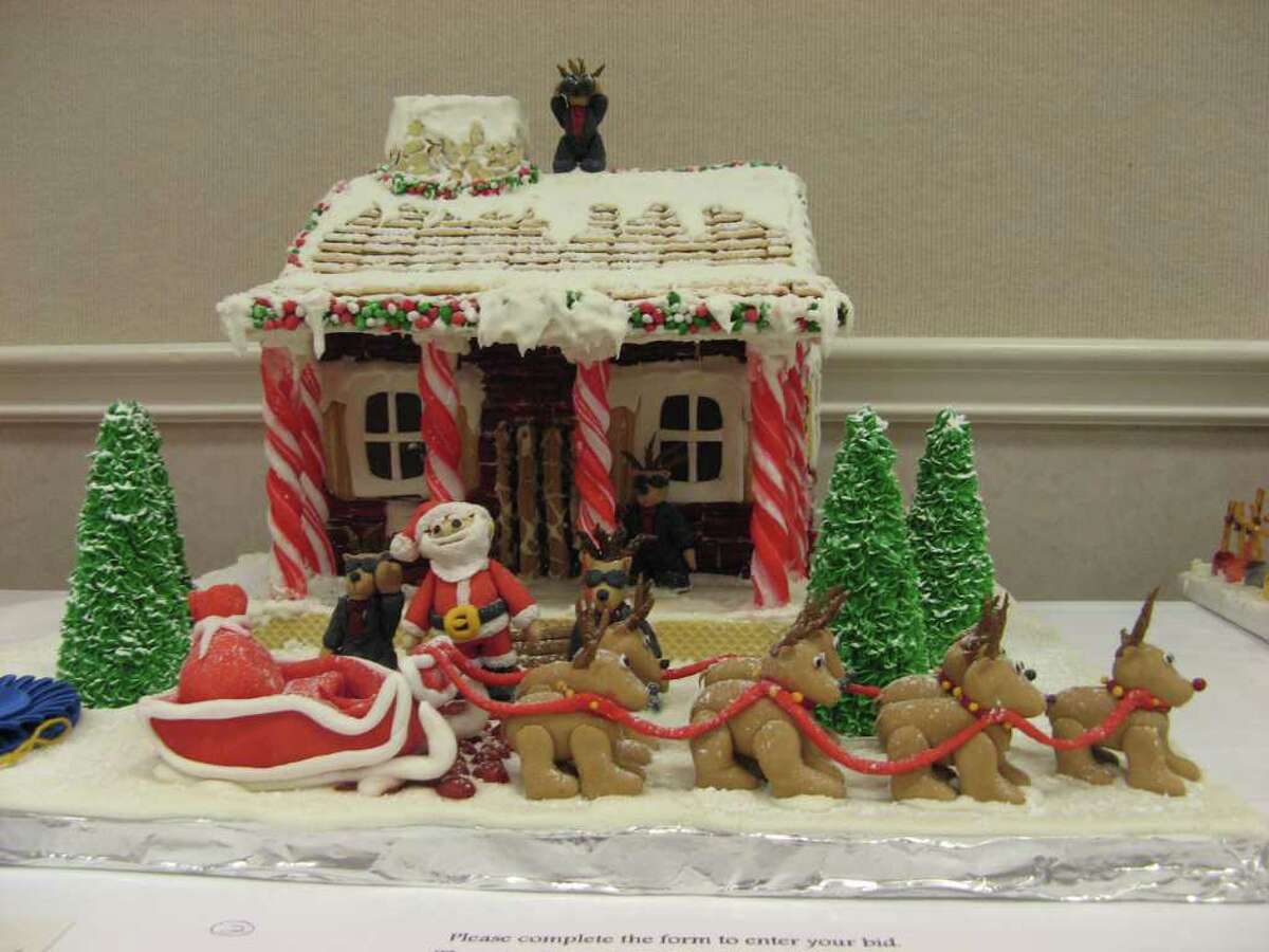 Gingerbread houses at the McFaddin-Ward House Visitor Center