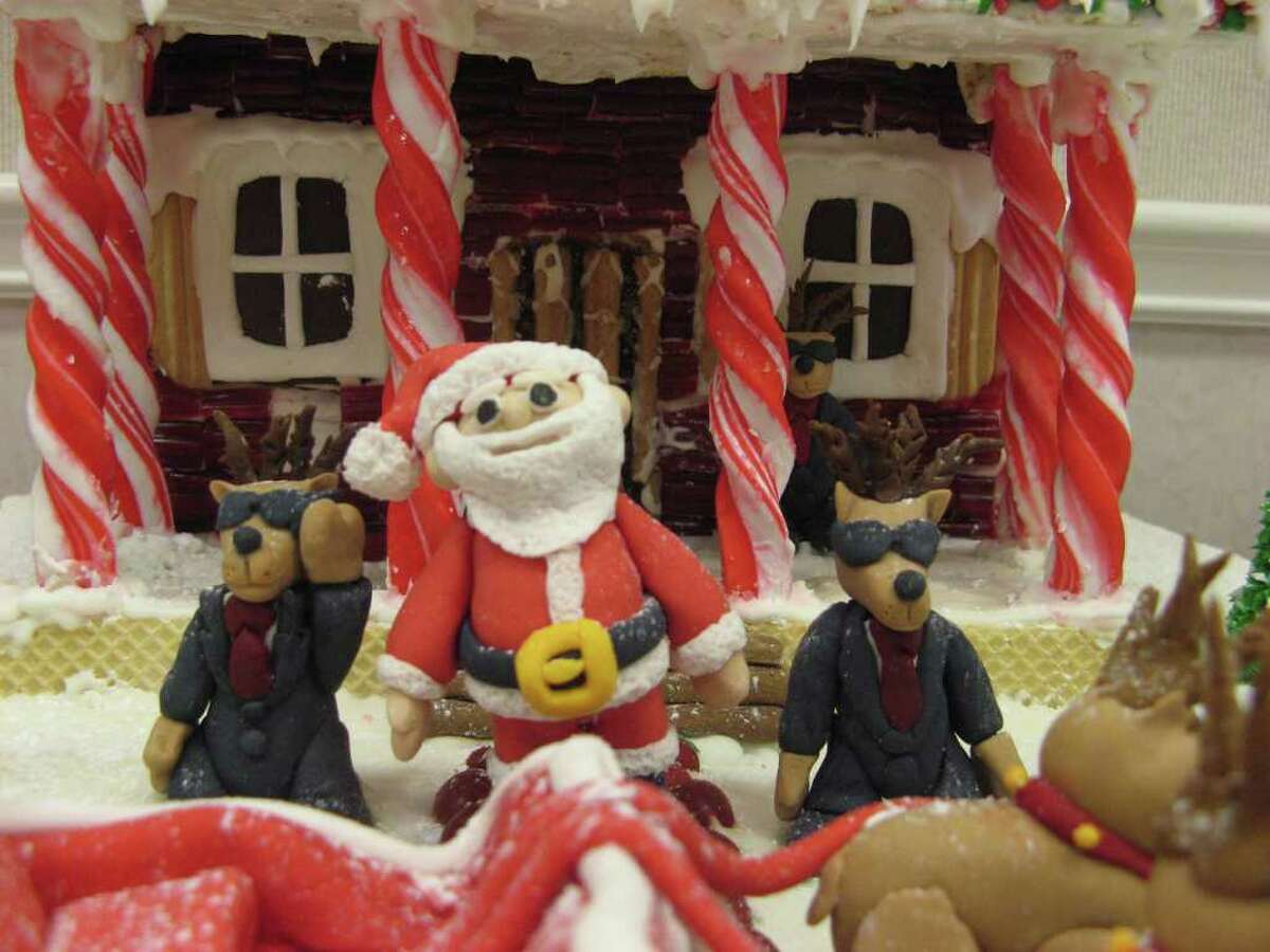 Gingerbread houses at the McFaddin-Ward House Visitor Center