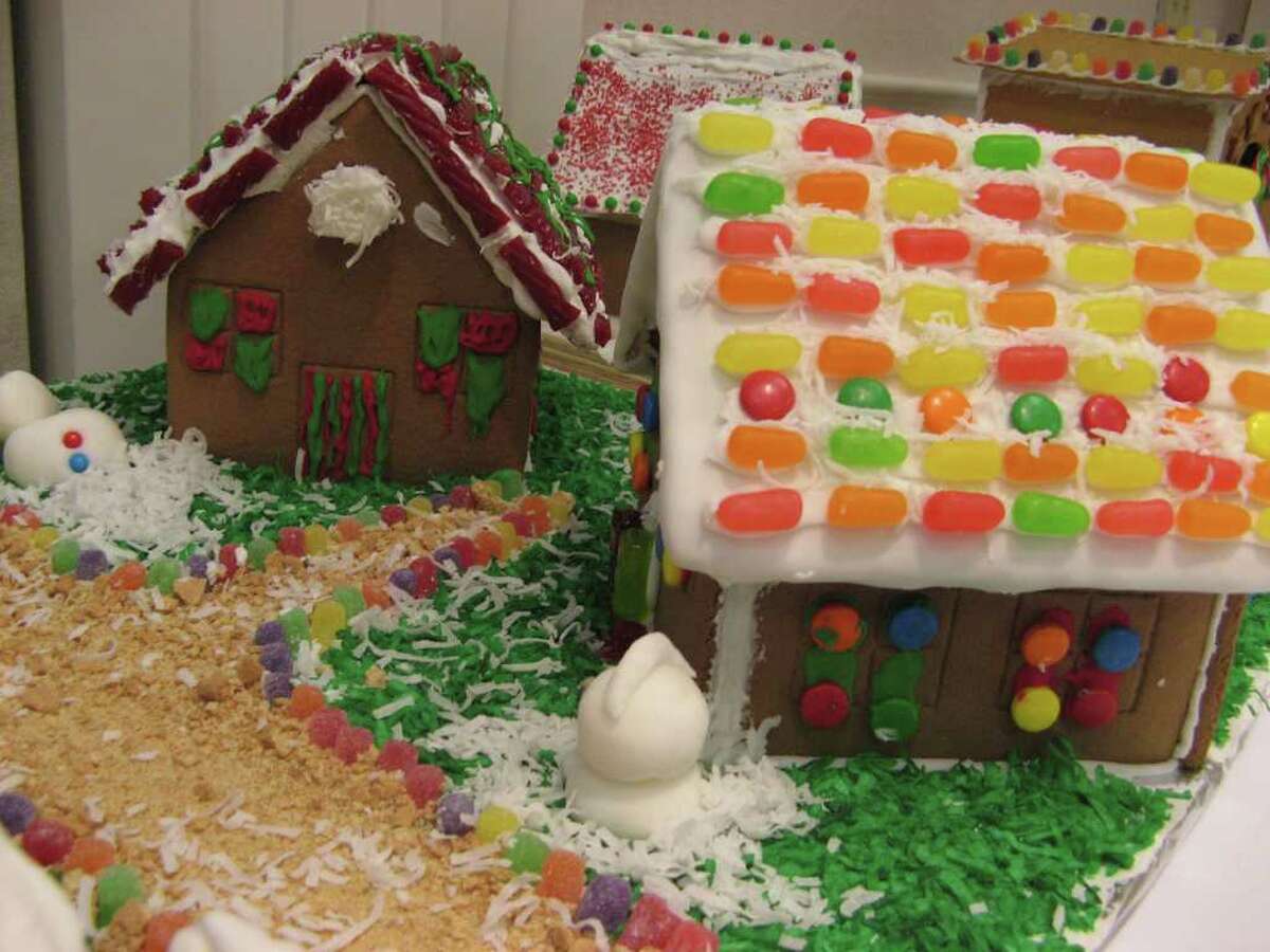 Gingerbread houses at the McFaddin-Ward House Visitor Center