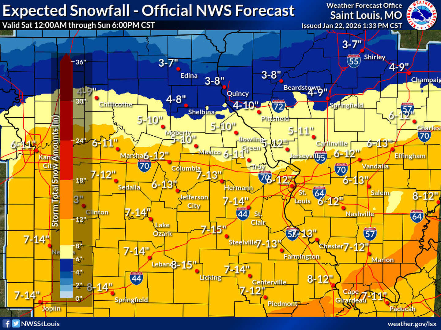 Winter storm warnings issued in St. Louis metro for weekend snow storm
