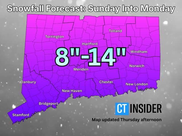 When will weekend snowstorm start in CT and how much snow will we get?