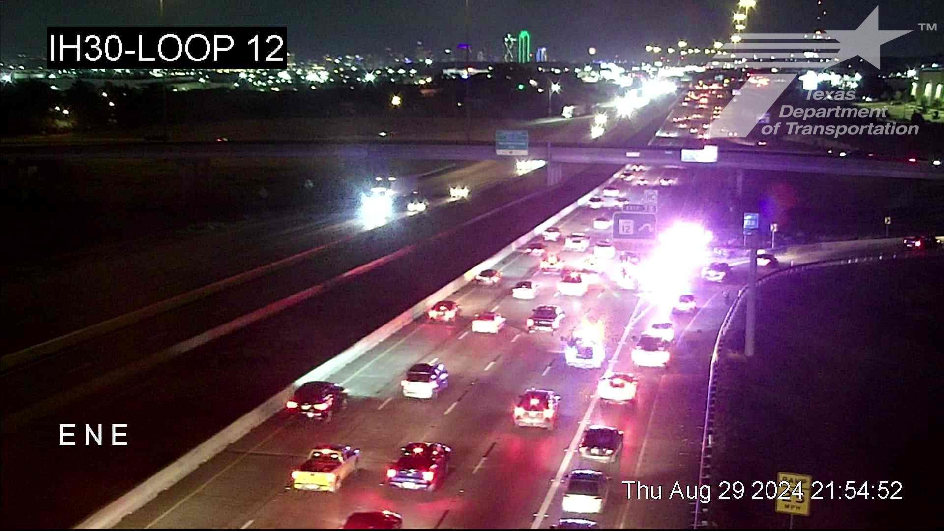 Highway lanes closed at I-30, Loop 12 interchange due to accident
