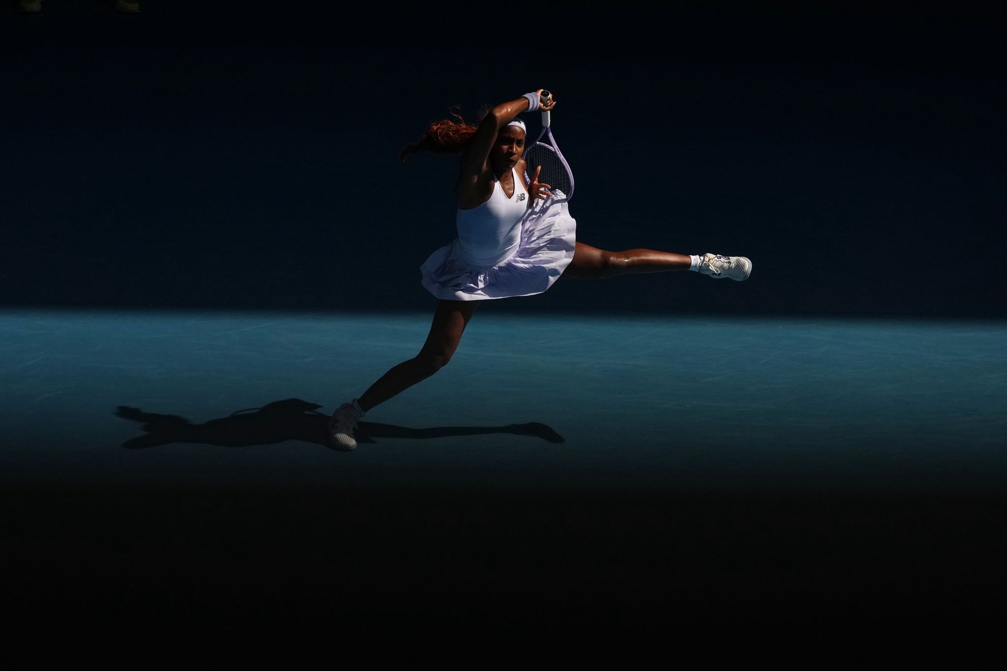 Australian Open photos show shafts of light at Melbourne Park